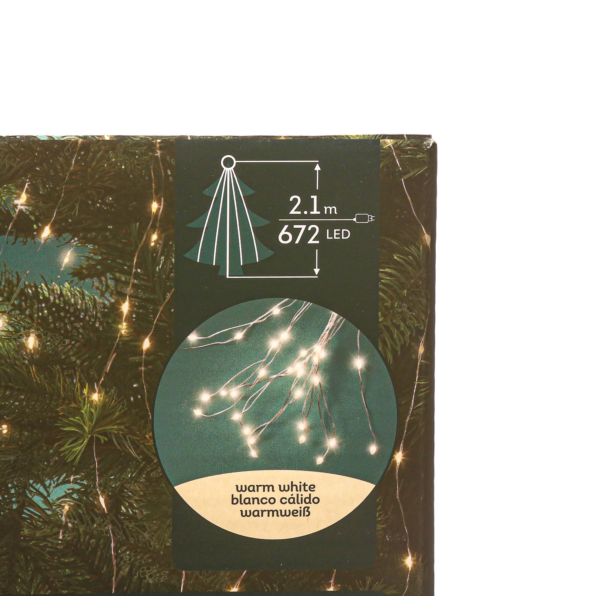 Instalatie de Craciun, Lumineo, tip cascada, 672 micro LED-uri, lungime ...