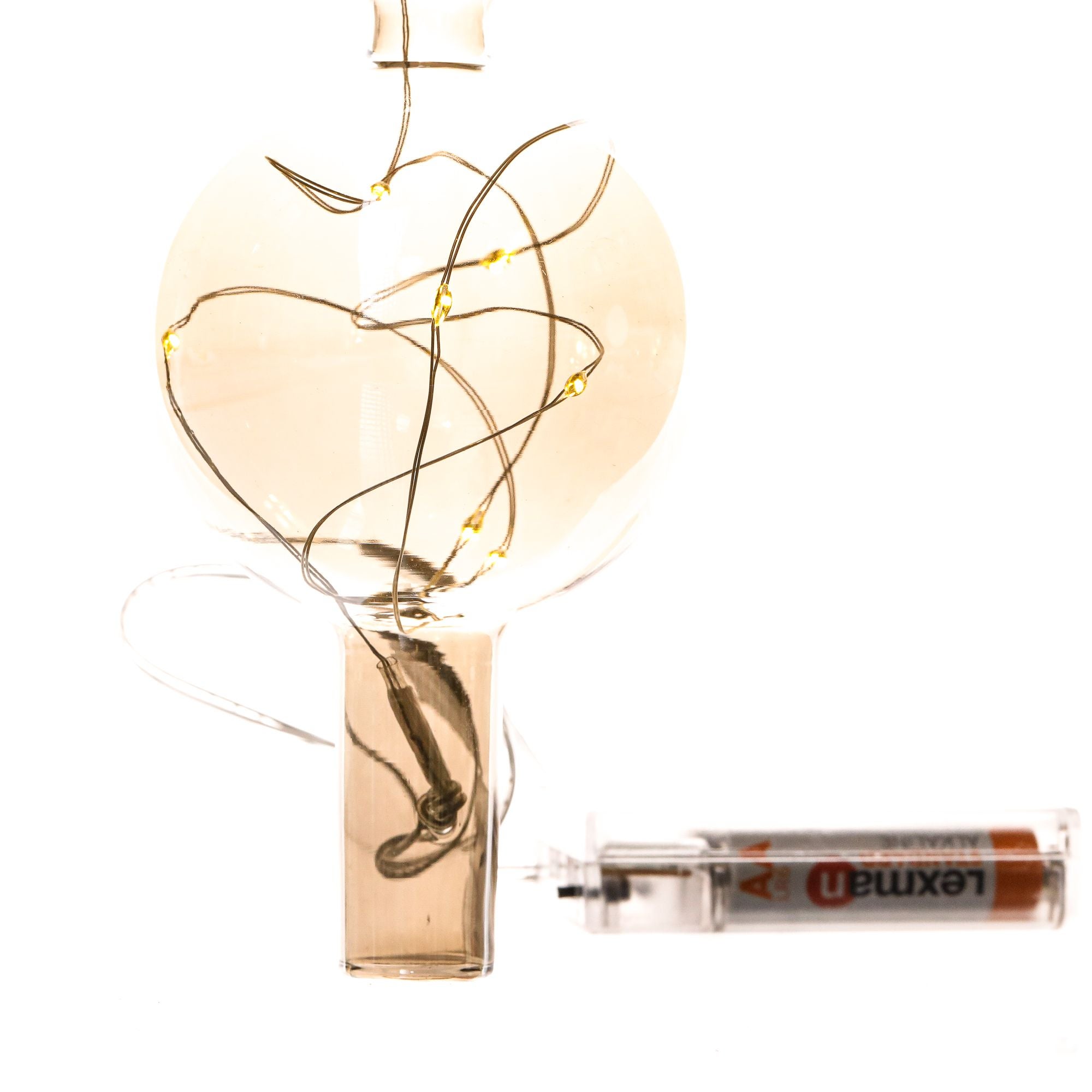 Varf de brad, cu 10 LED-uri, inaltime 31 cm, lumina alb cald