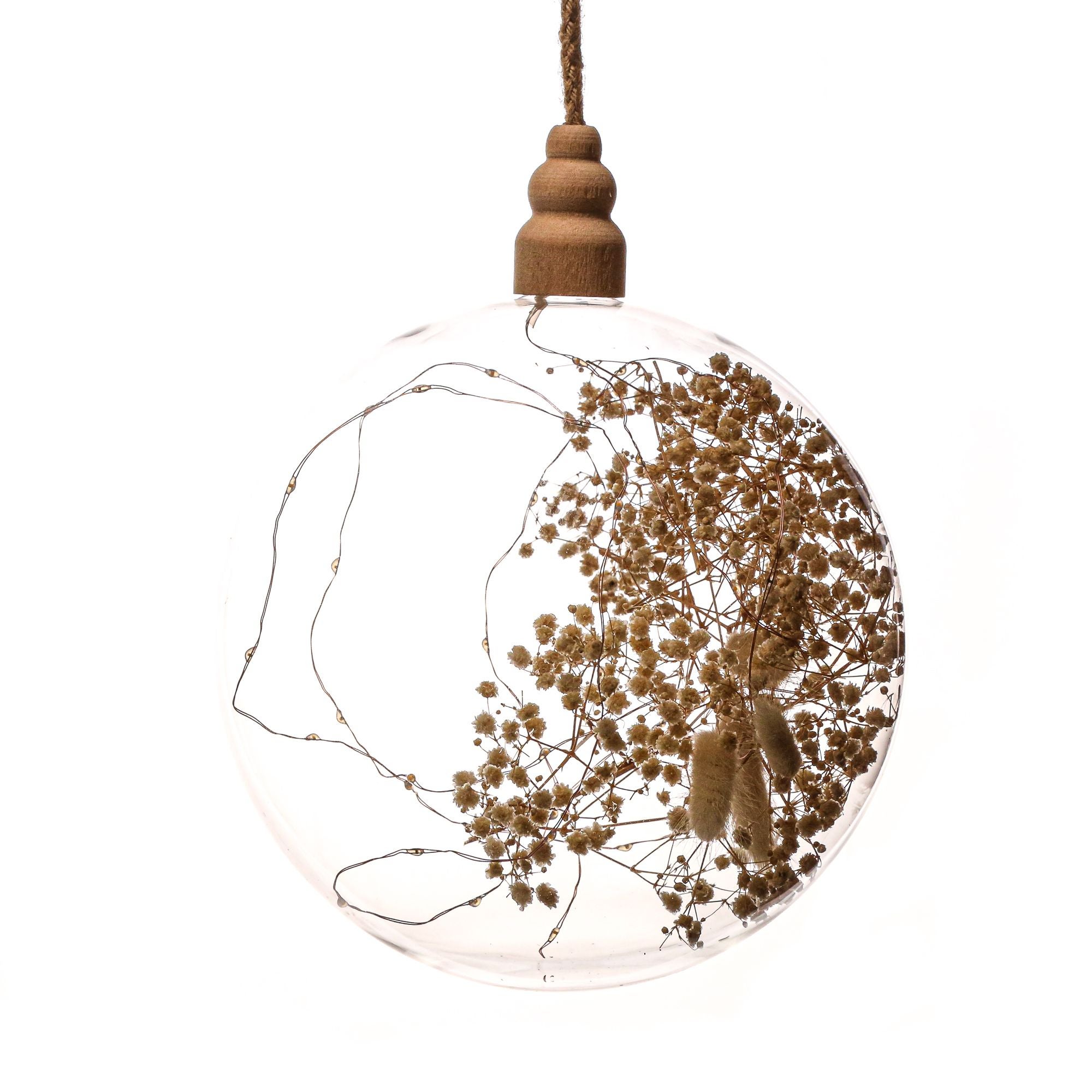 Decoratiune luminoasa, model glob, cu decor interior auriu, cu 40 micro ...