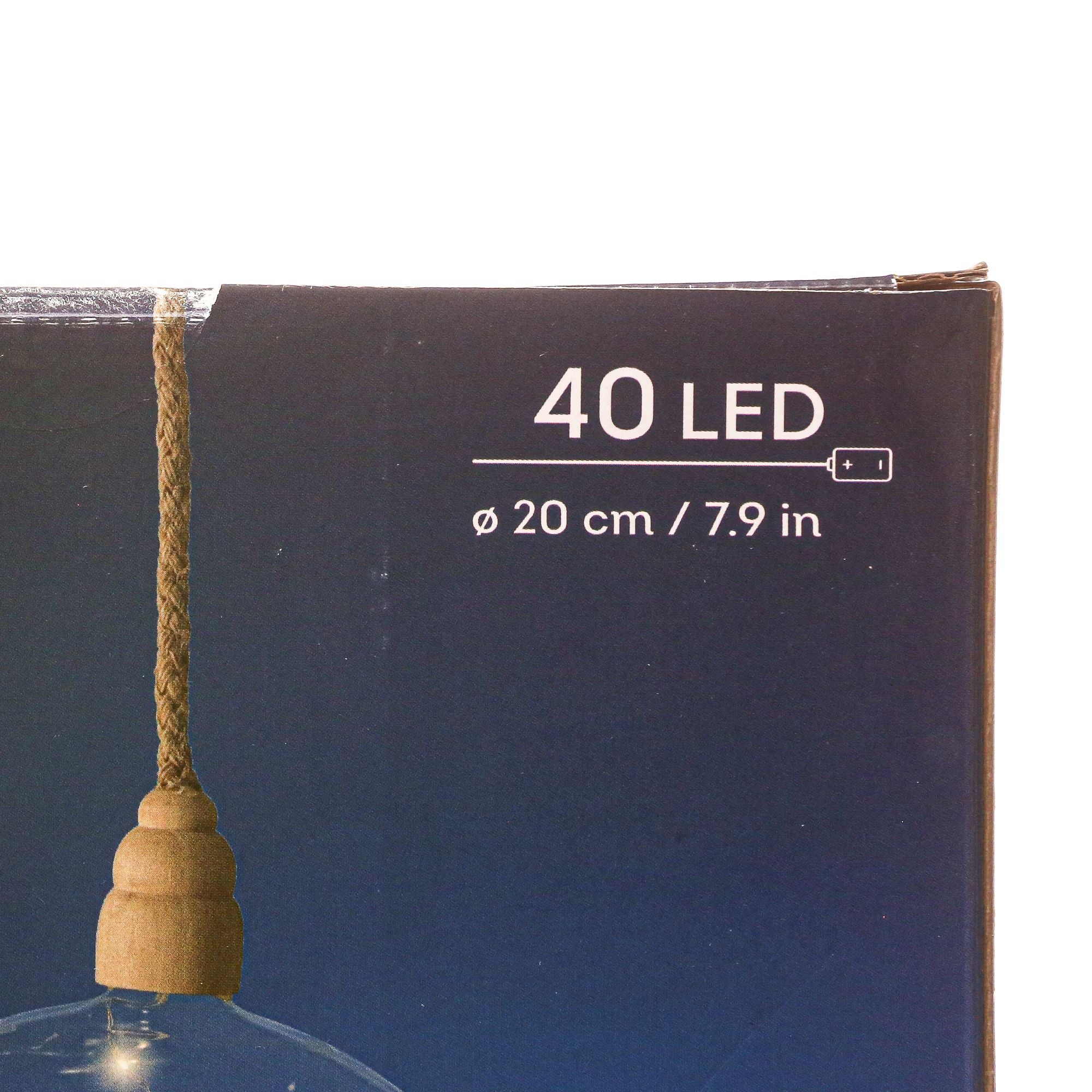 Decoratiune luminoasa, model glob, cu decor interior auriu, cu 40 micro ...