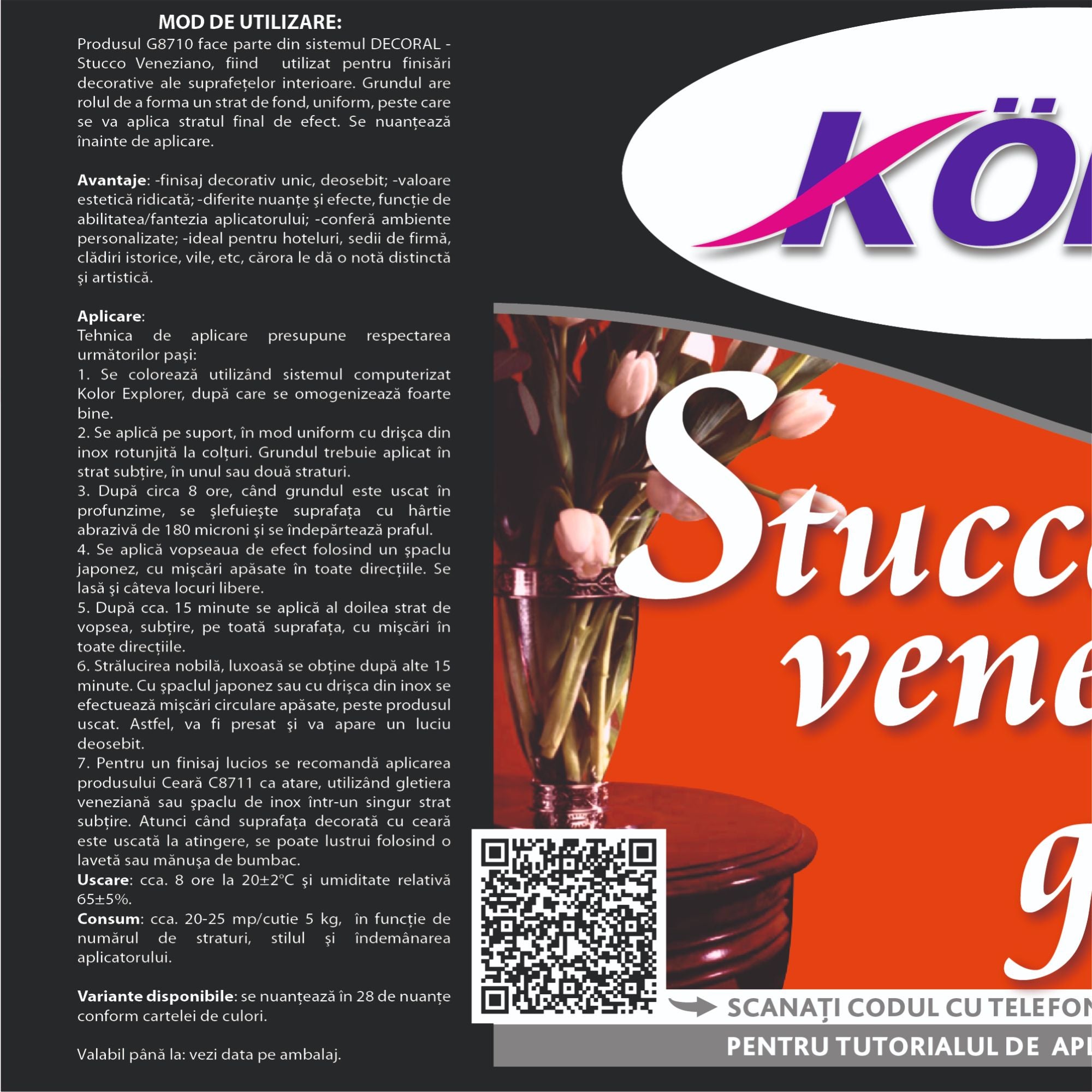 Amorsa Kober Stucco Veneziano G8710 pentru perete, interior, albastru ...