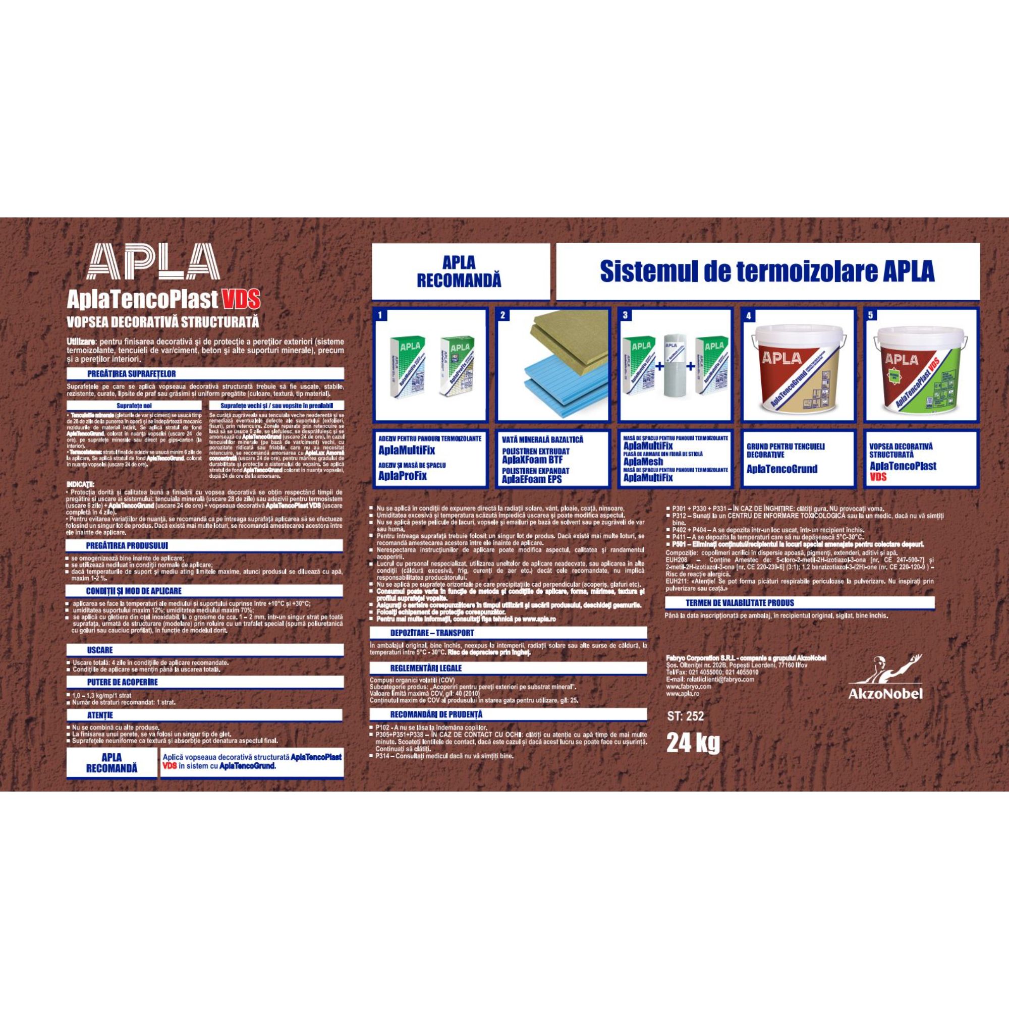 Baza de colorare Apla Tencoplast, pentru exterior, vopsea decorativa ...