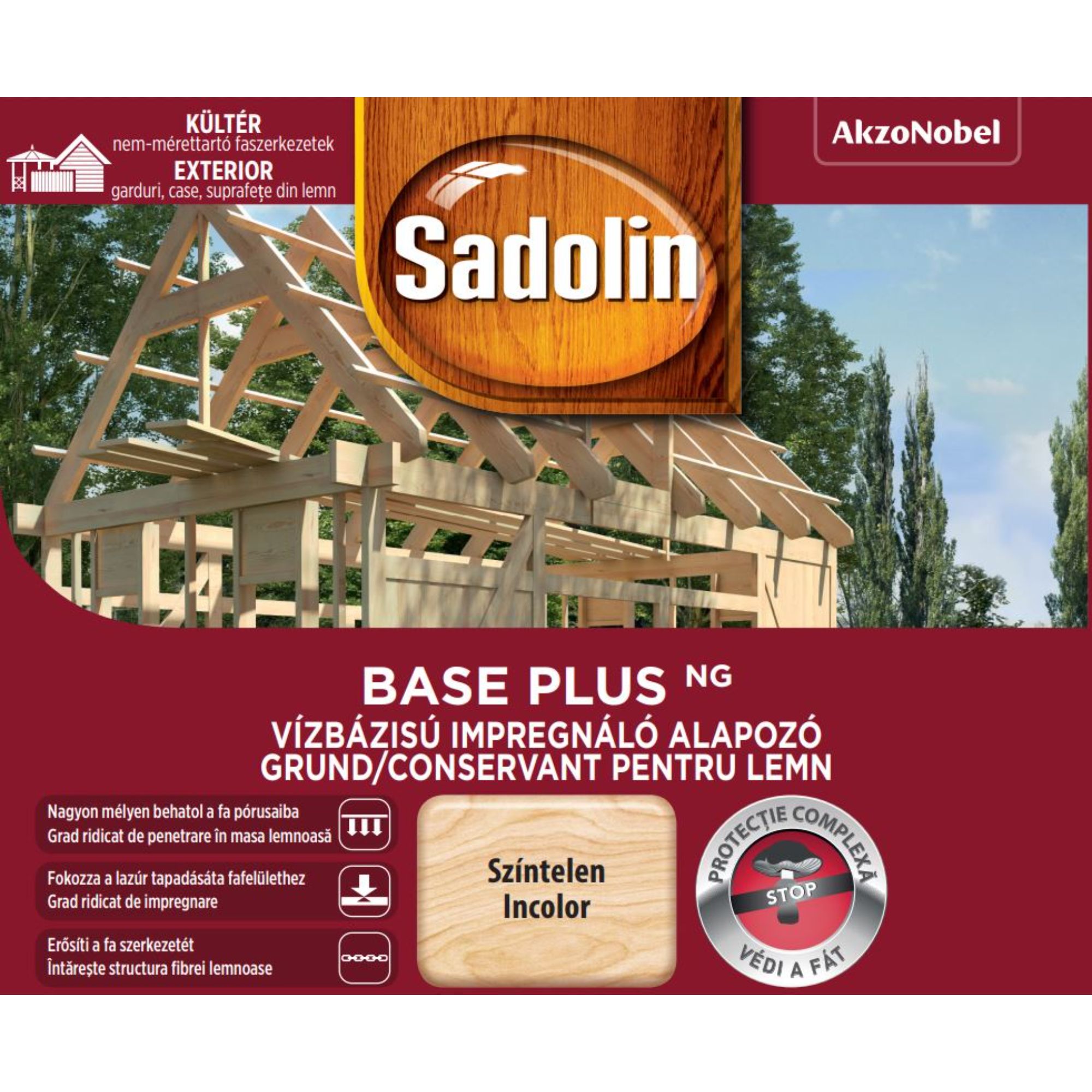 Grund lemn Sadolin Base Plus NG, acrilic, incolor, 2.5 L