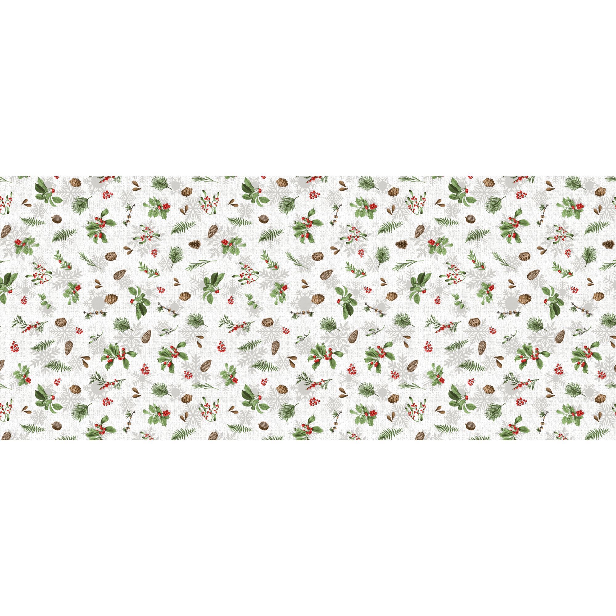 Musama cu tematica de Craciun, Brad, 100 x 140 cm, alb