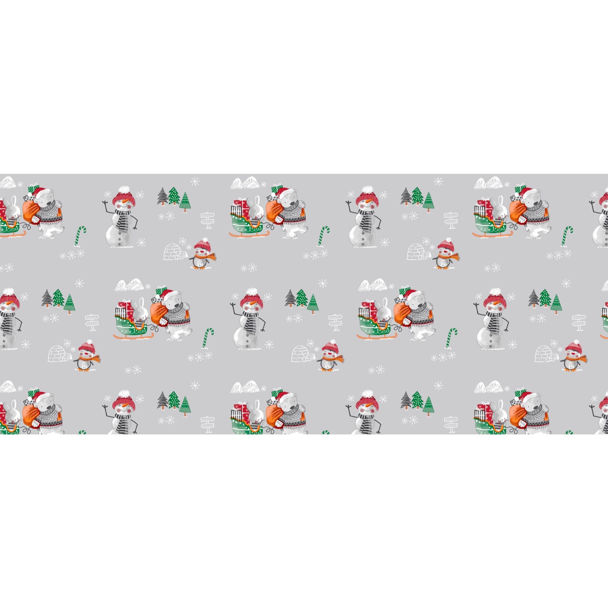 Musama cu tematica de Craciun, Om de zapada, 100 x 140 cm, alb