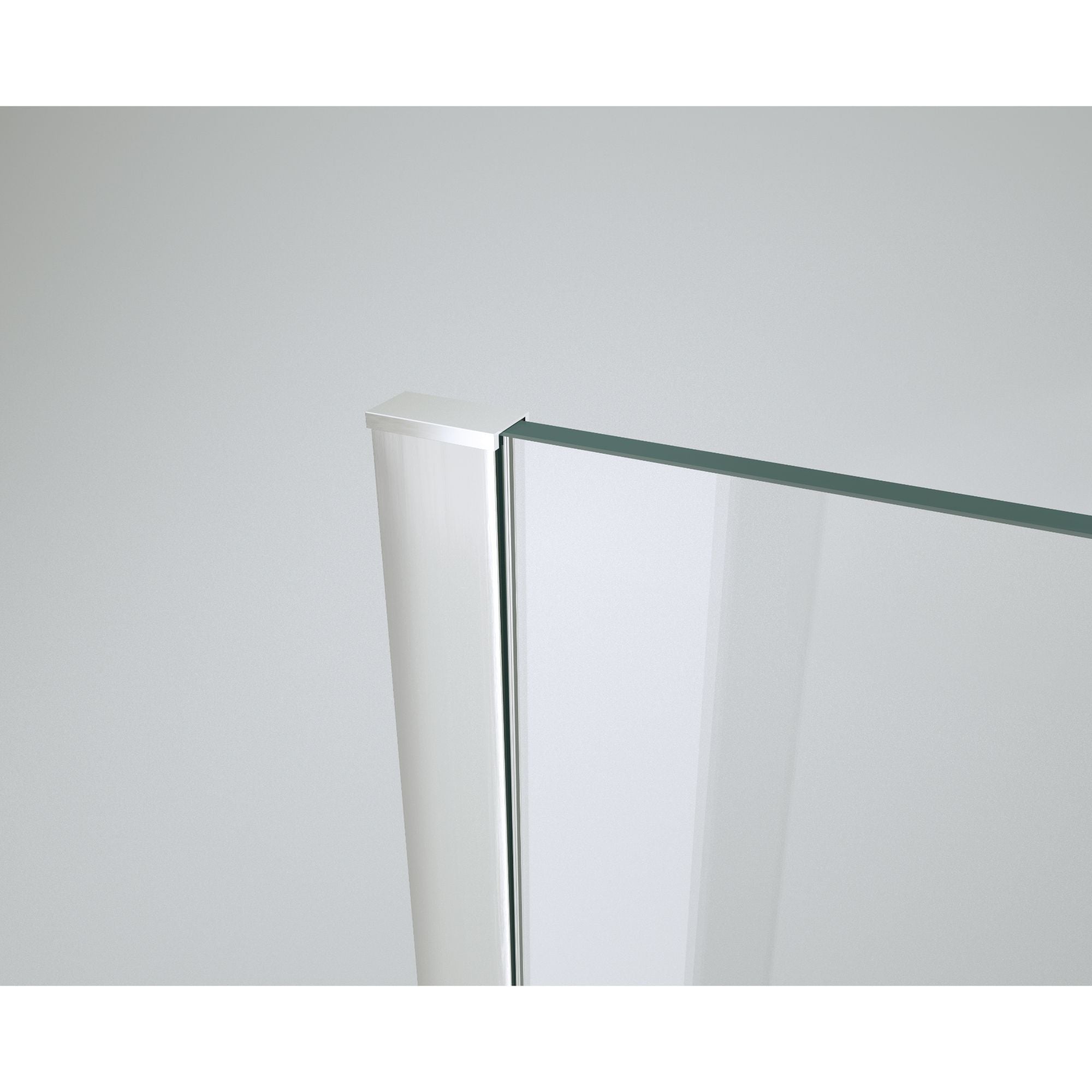 Perete dus walk-in Atlas, 8 mm, 80 x 200 cm, profil argintiu, finisaj crom