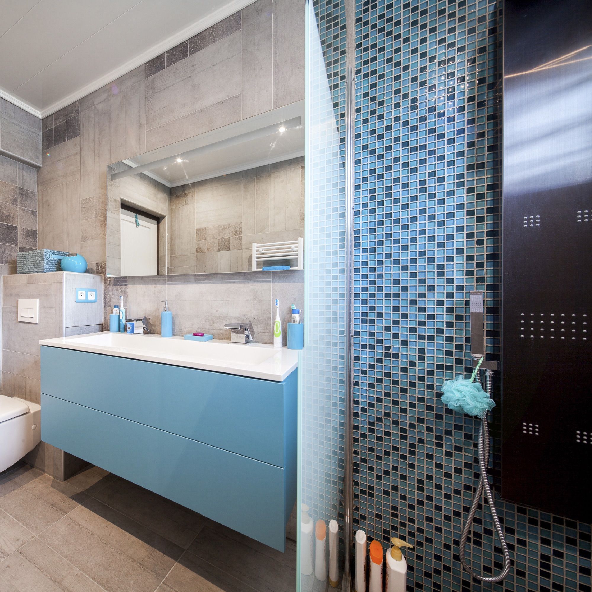 Mozaic sticla 30 x 30 cm, Artens, albastru deschis