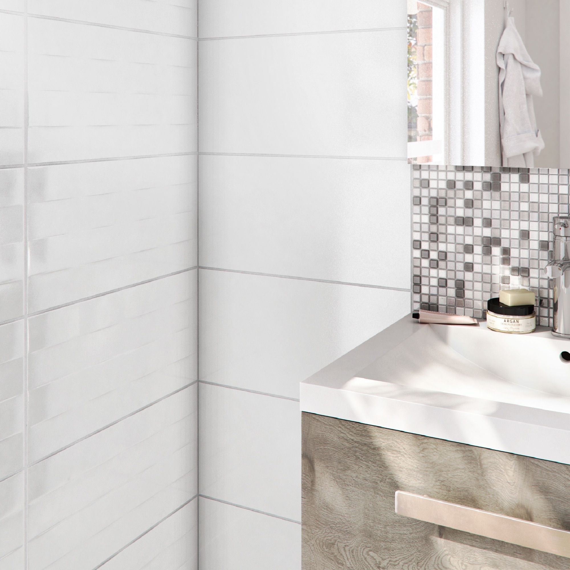 Mozaic sticla 30 x 30 cm, Artens, gri