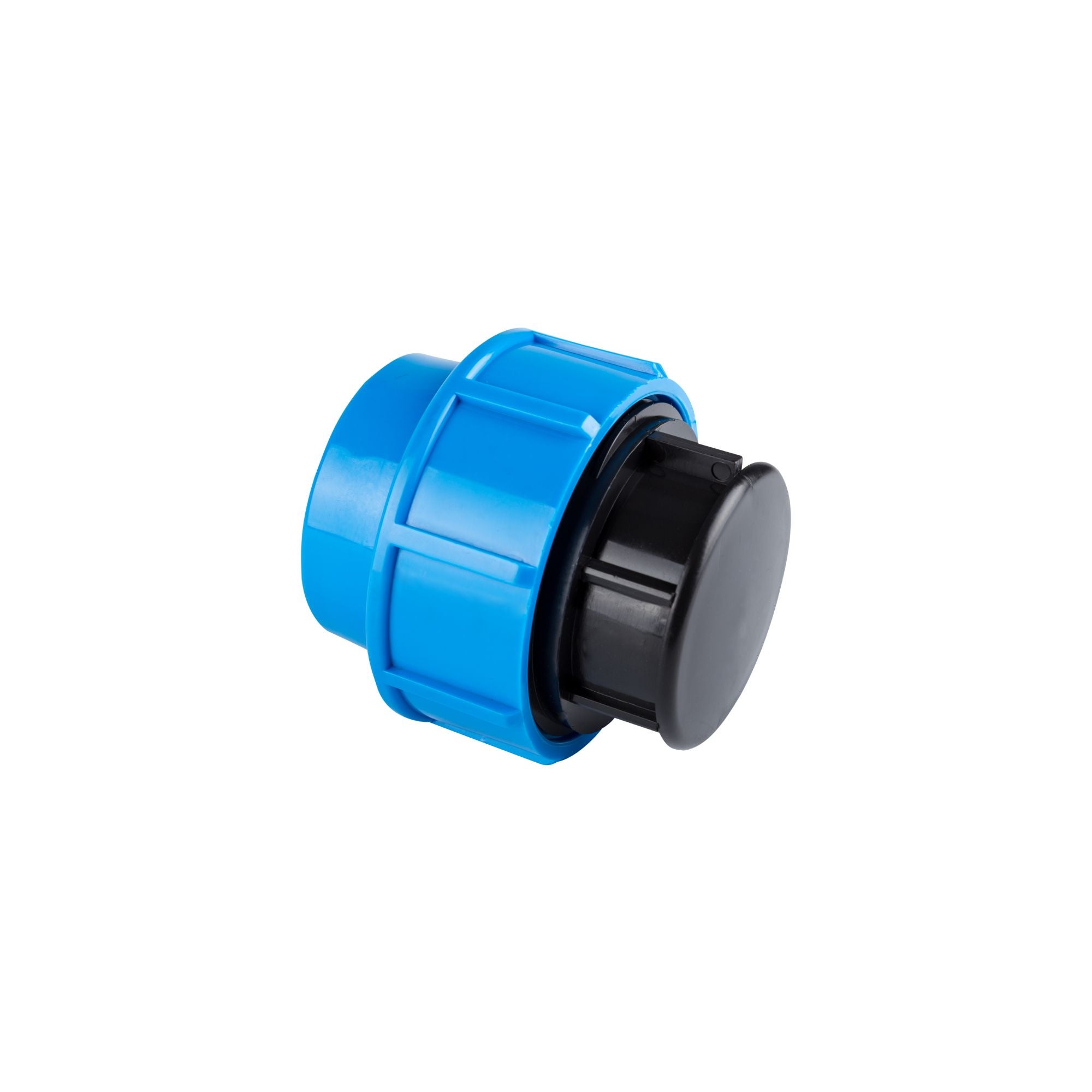 Dop compresiune pentru teava PEID, Ø 40 mm, negru/albastru