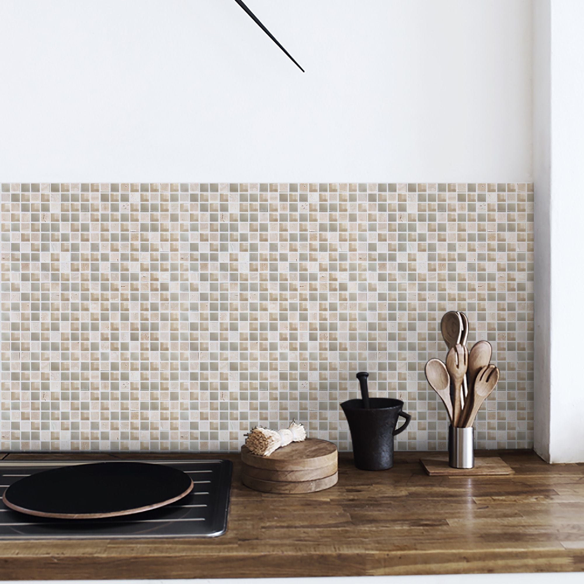 Mozaic sticla si marmura 30 x 30 cm, Artens, bej