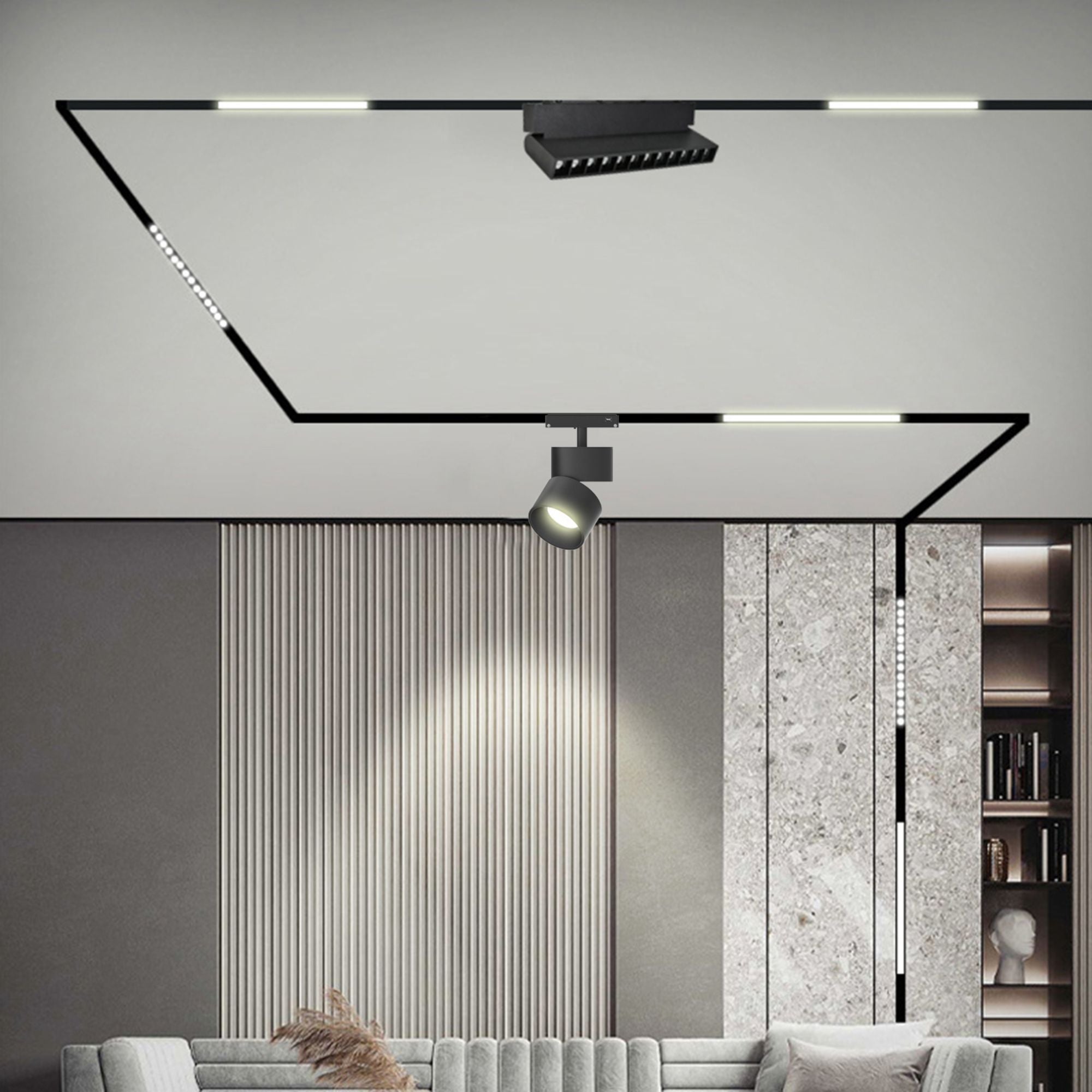 Spot LED pe sina, orientabil, 10 W, 800 lumeni, lumina calda