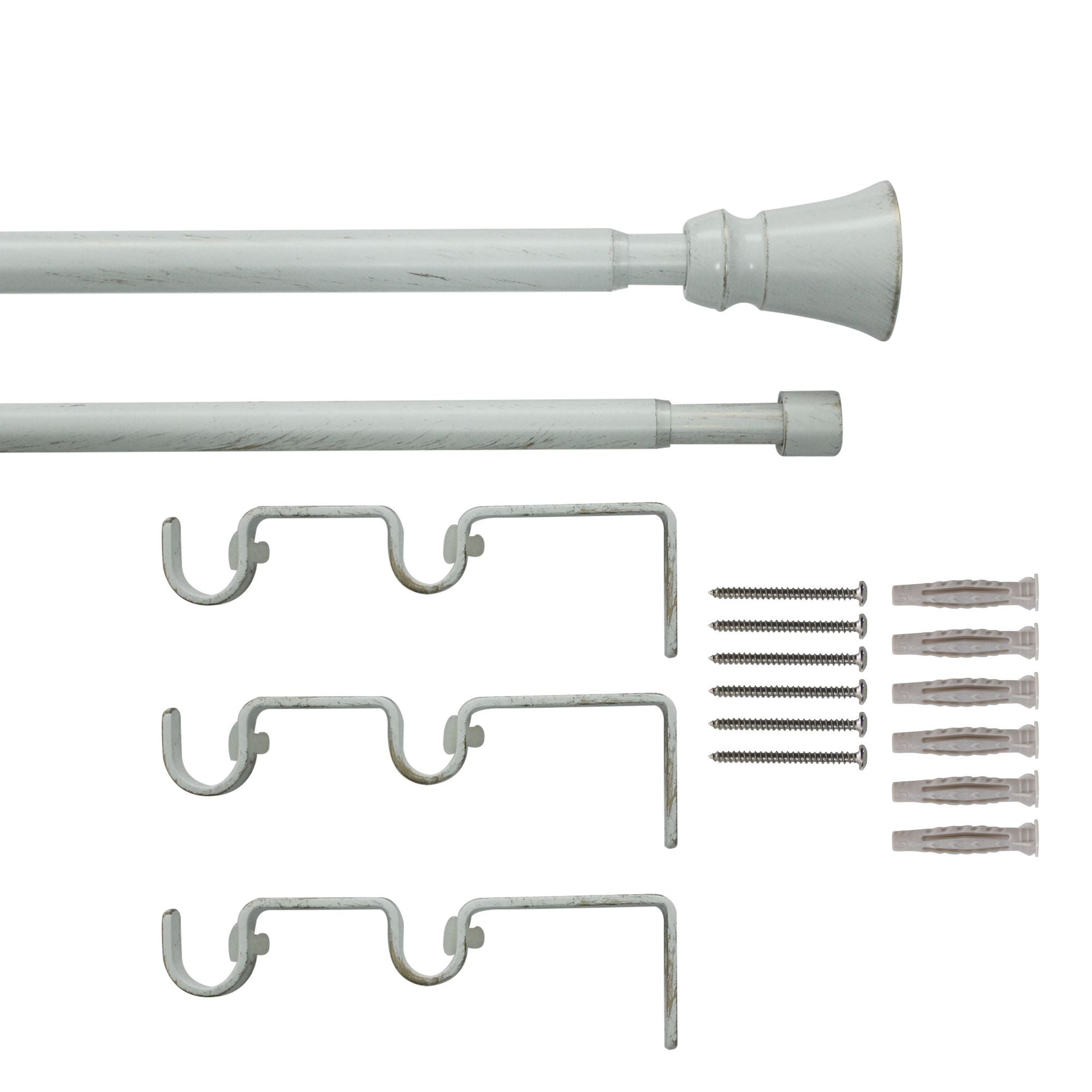 Galerie dubla extensibila metal Inspire Lystel, 160 - 300 cm, diametru 16 - 19 mm, auriu