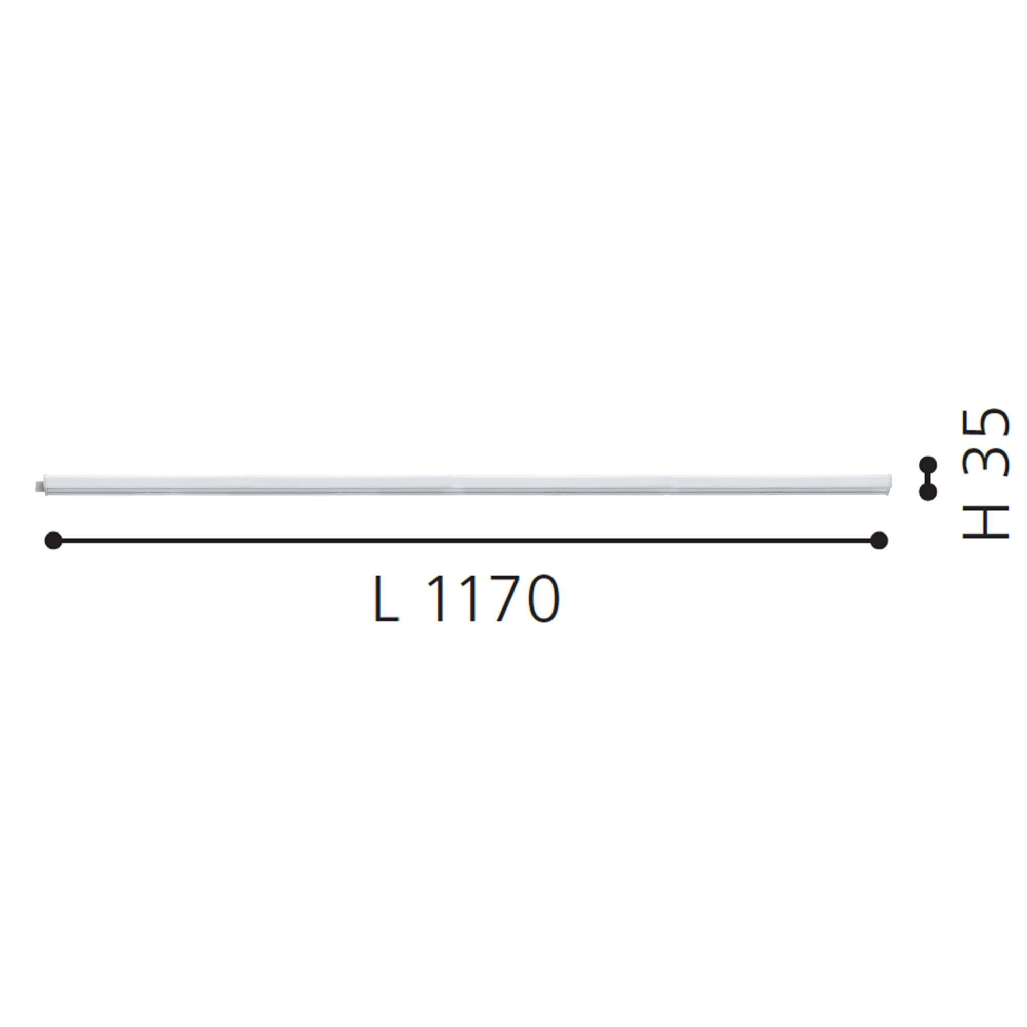Rigleta LED Dundry, L 117 cm, 12 W, 1700 lumeni, IP20, alb