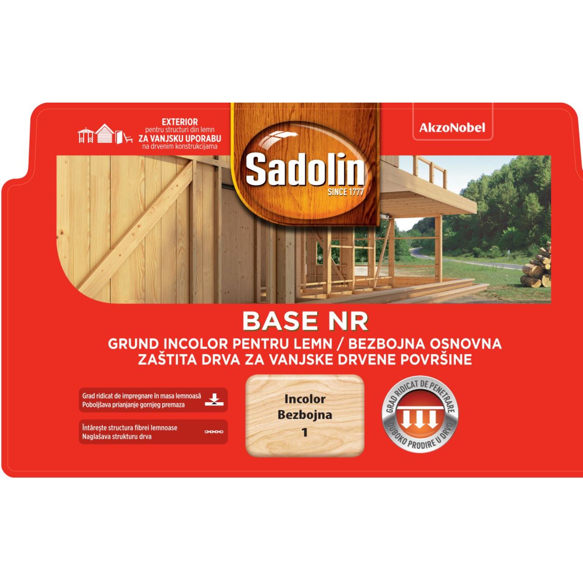 Grund lemn Sadolin Base NR, alchidic, incolor, 5 L