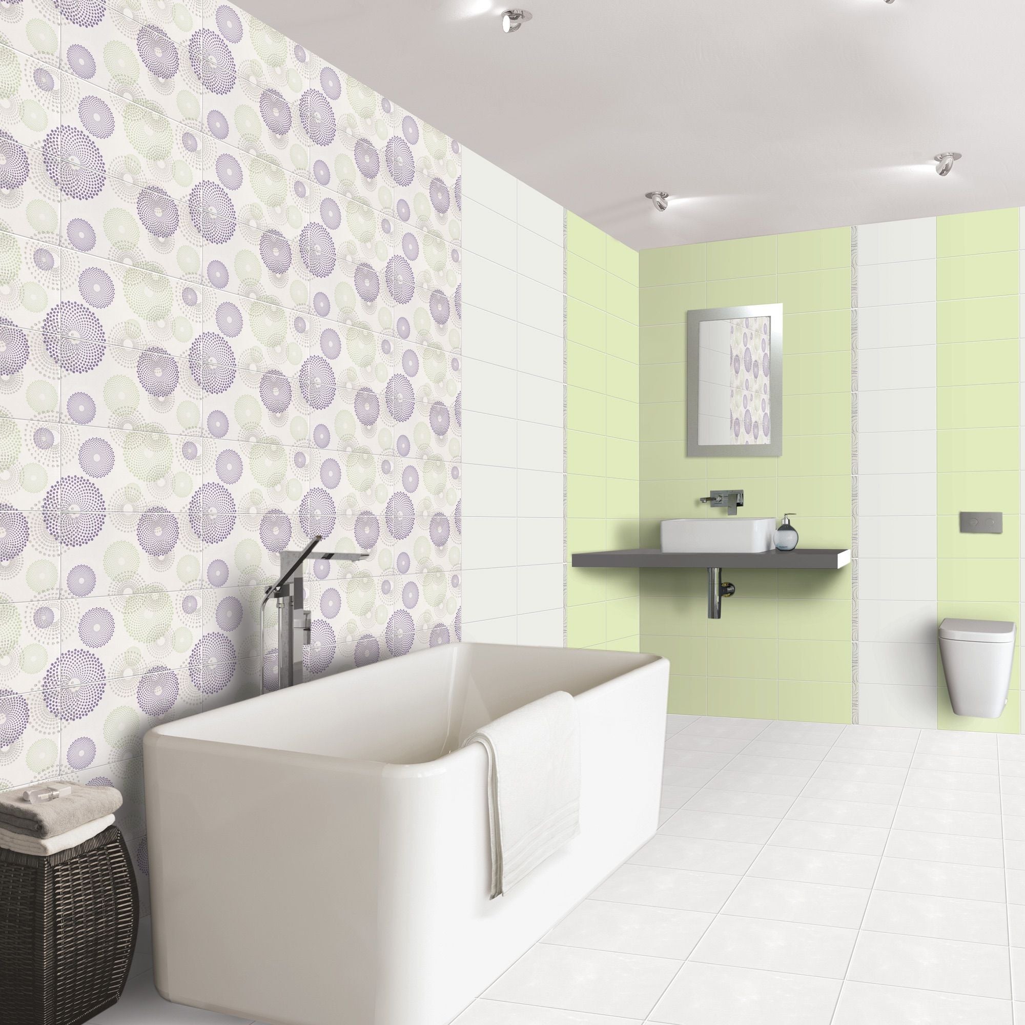 Faianta 20 x 40 cm, Silk, uni, verde, finisaj satinat