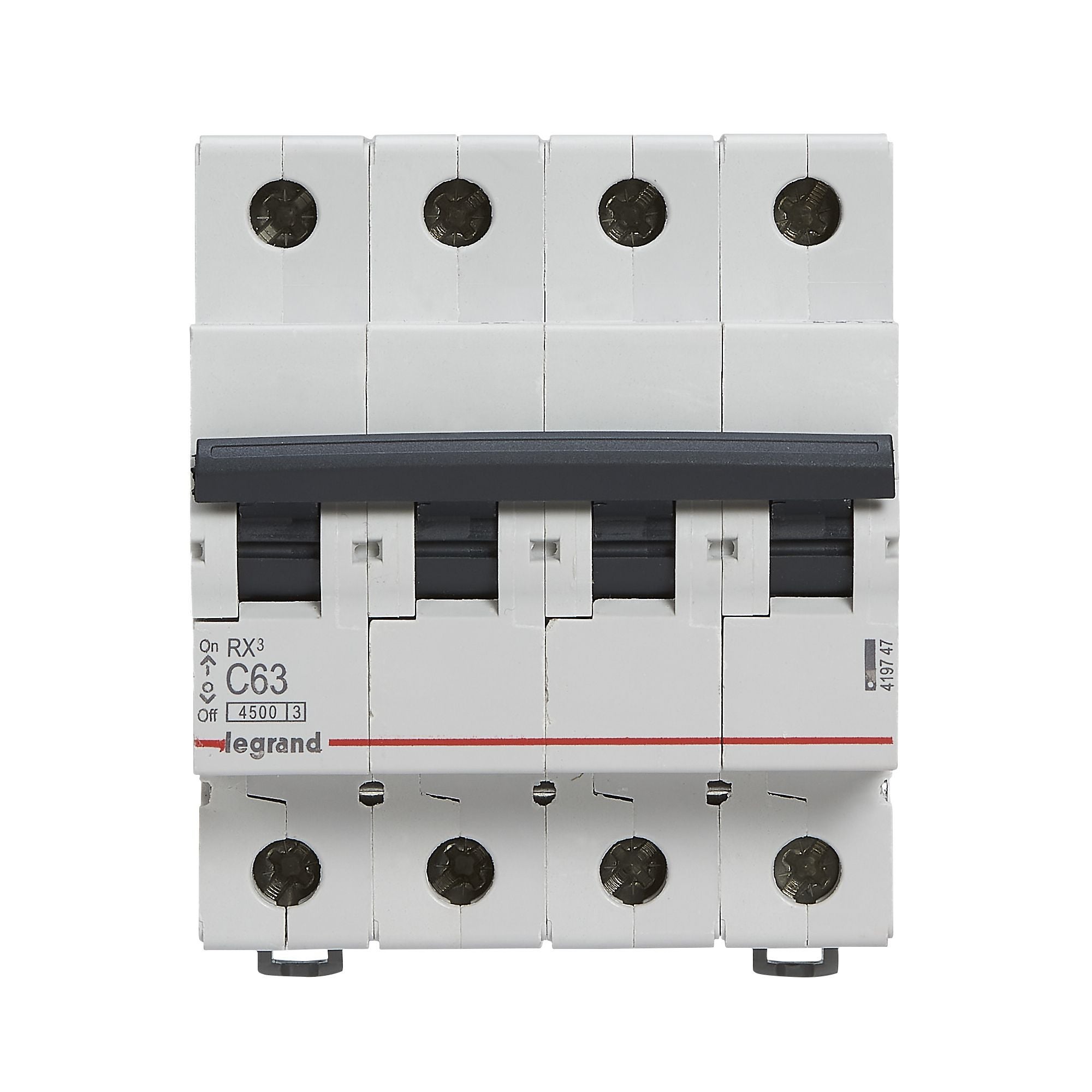 Disjunctor Legrand RX3, tetrapolar, 63 A, curba C, 4.5 KA