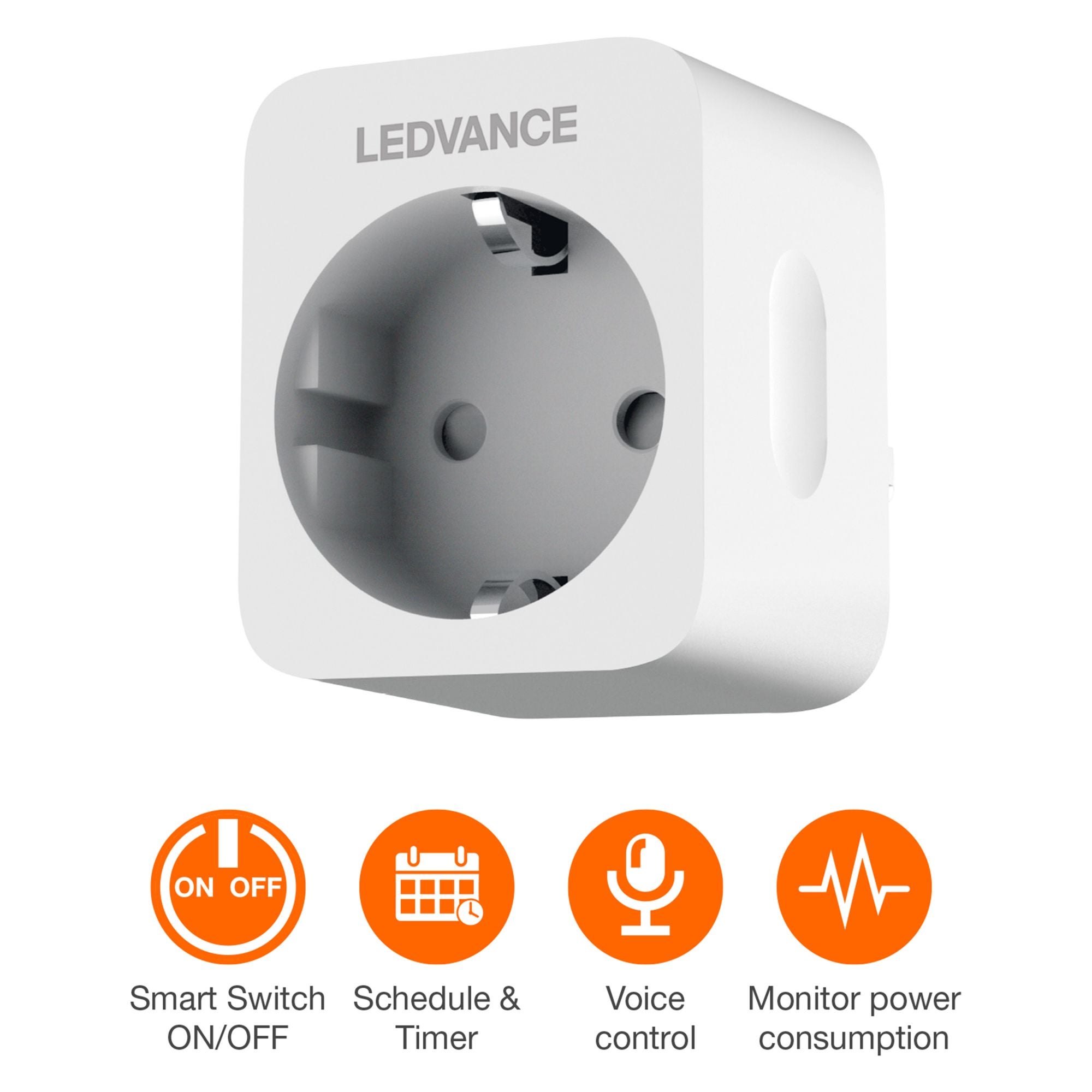 Priza smart Ledvance, WI-FI, 2300 W, 10 A, alba
