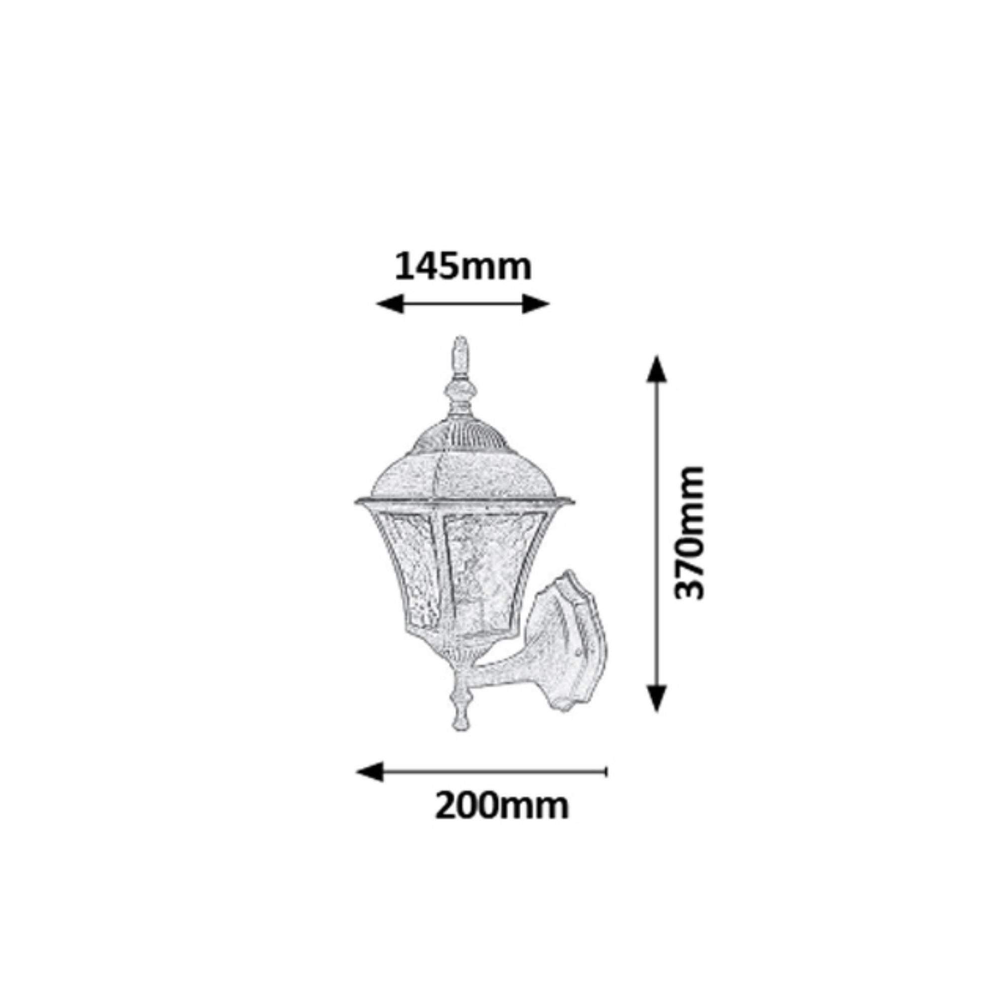 Aplica exterior Toscana, 1 x E27, 60 W, orientare in sus, argintiu ...