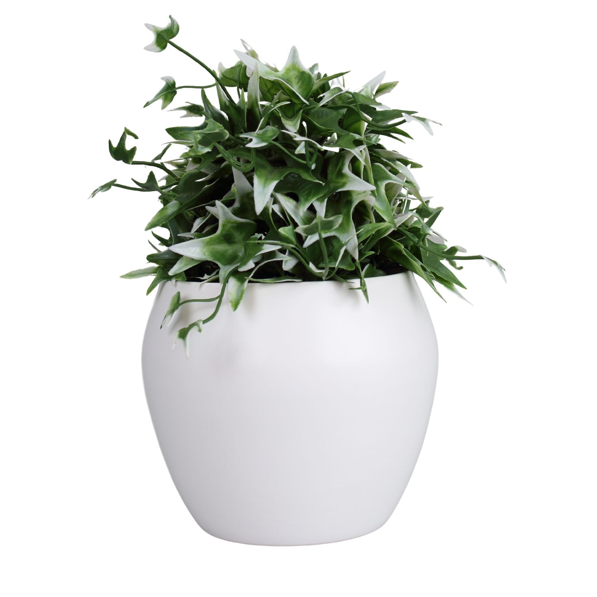 Ghiveci flori, ceramica, Ø 15 cm, alb