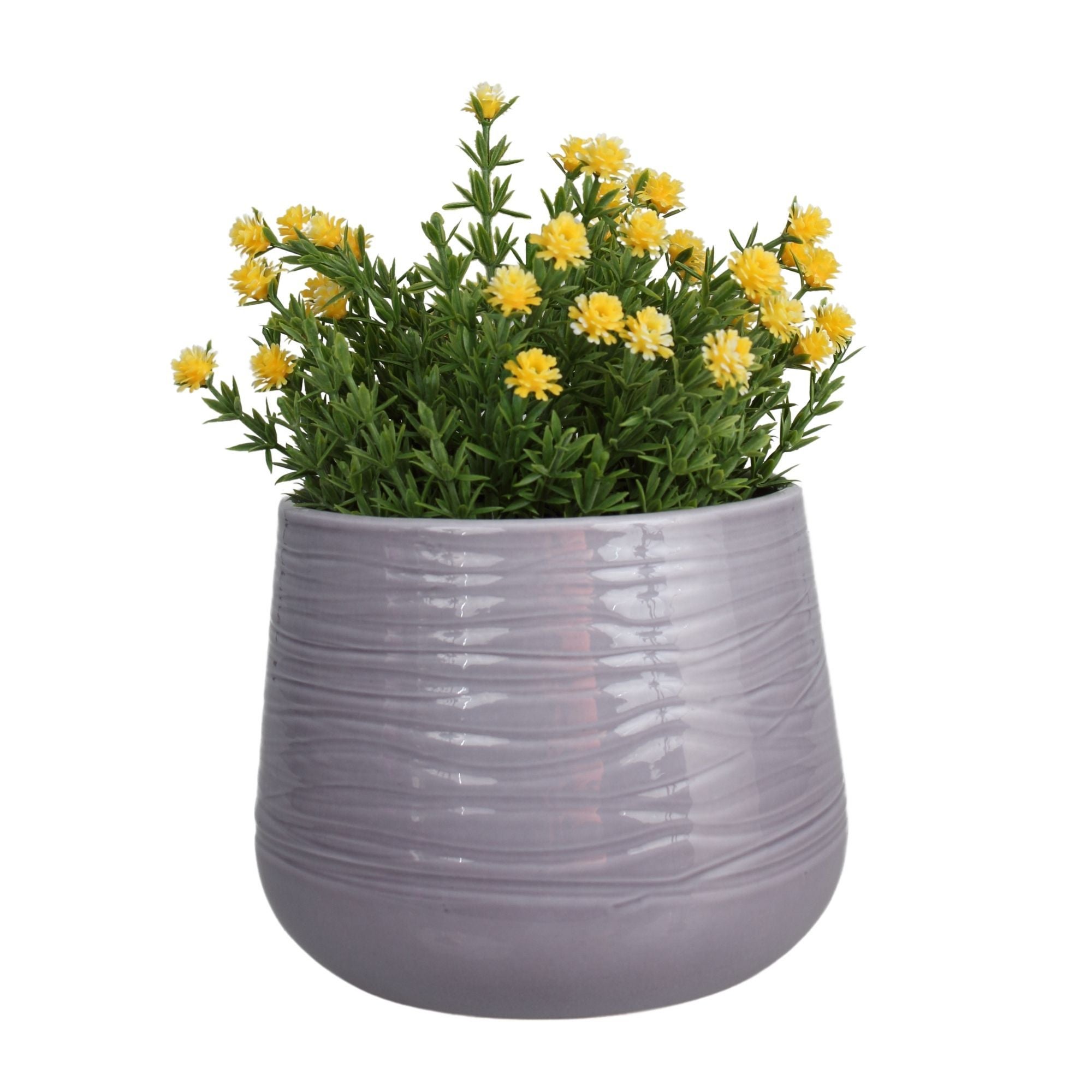 Ghiveci flori, ceramica, Ø 17 cm, gri