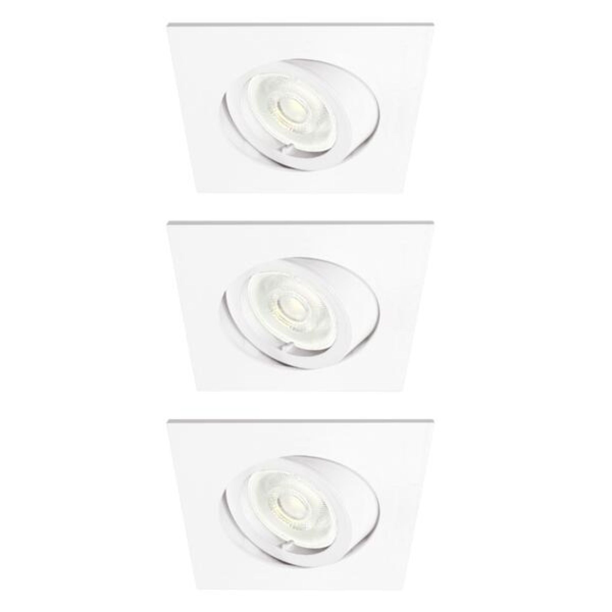 Set 3 spoturi LED incastrate Bama, orientabil, GU10, 600 lm, lumina ...