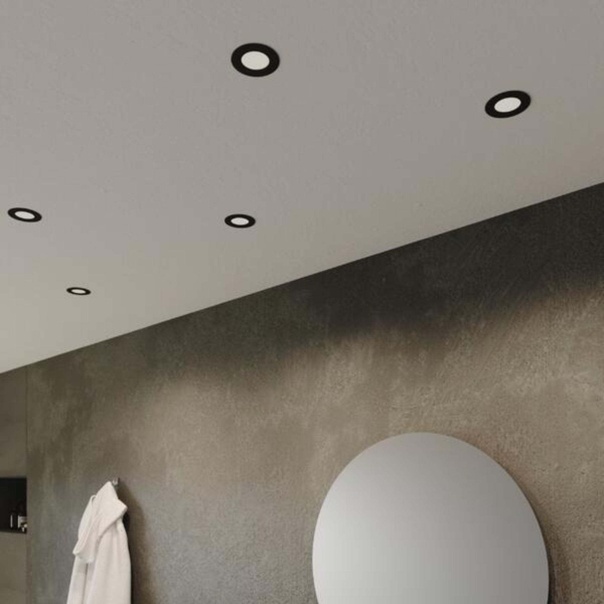 Spot LED incastrat Inspire, 5.5 W, 580 lumeni, dimabil, IP44, negru