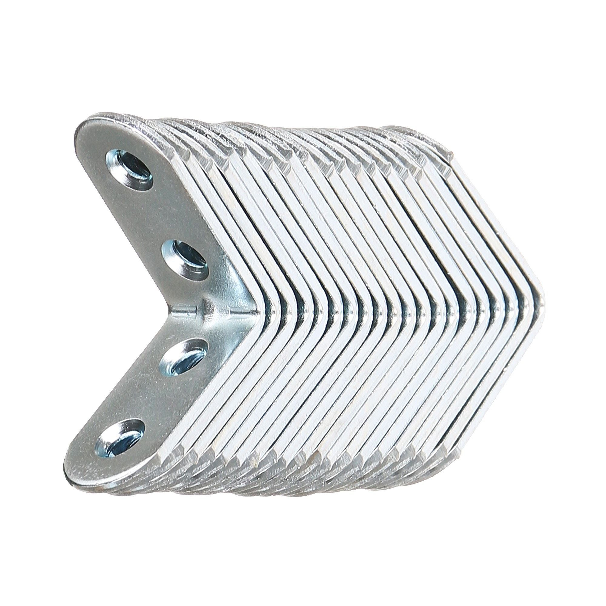 Coltar metalic, otel zincat, 30 x 30 x 15 mm, argintiu (set 20 buc)