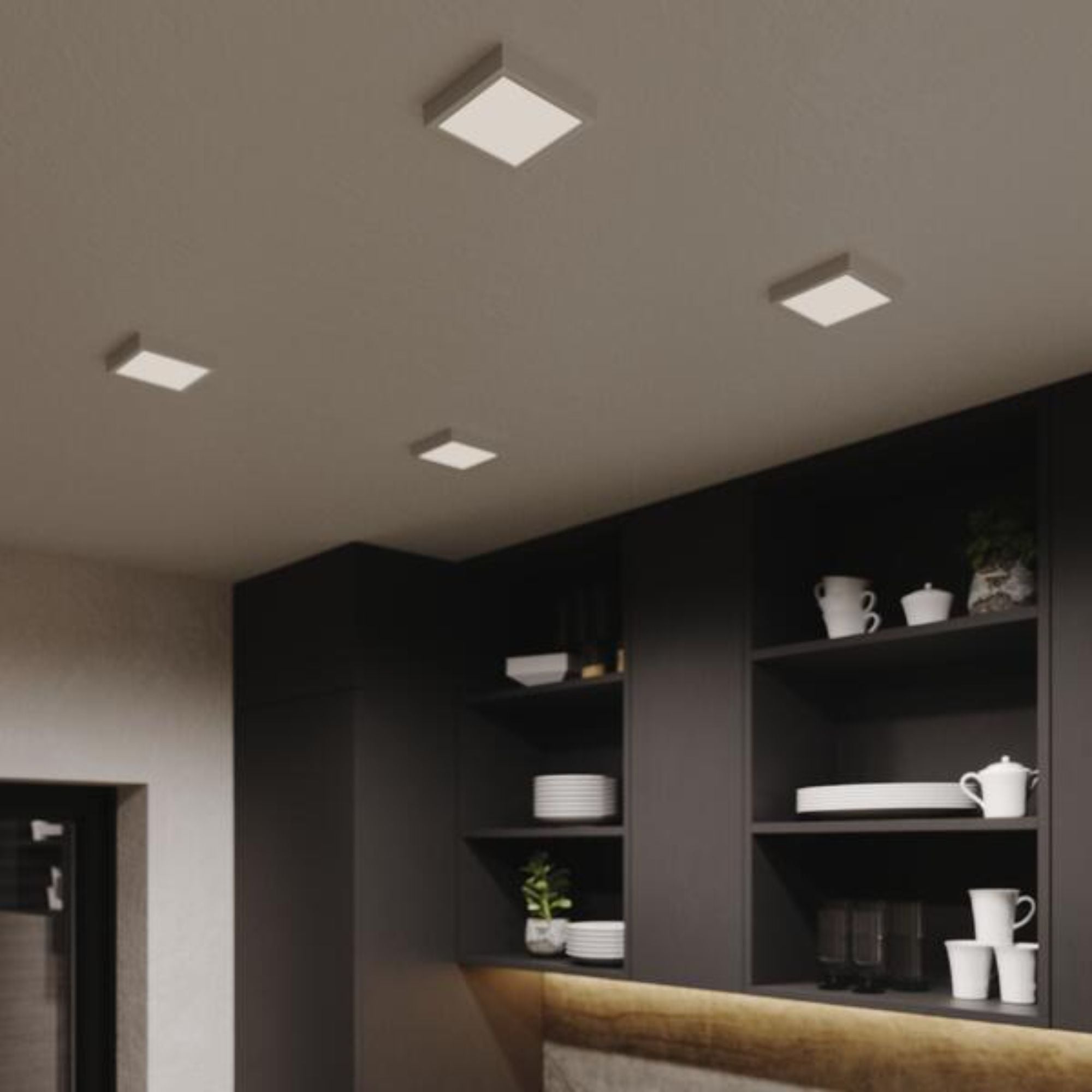 Spot LED aplicat Sanoa, 1000 lm, dimabil, IP44, patrat, alb