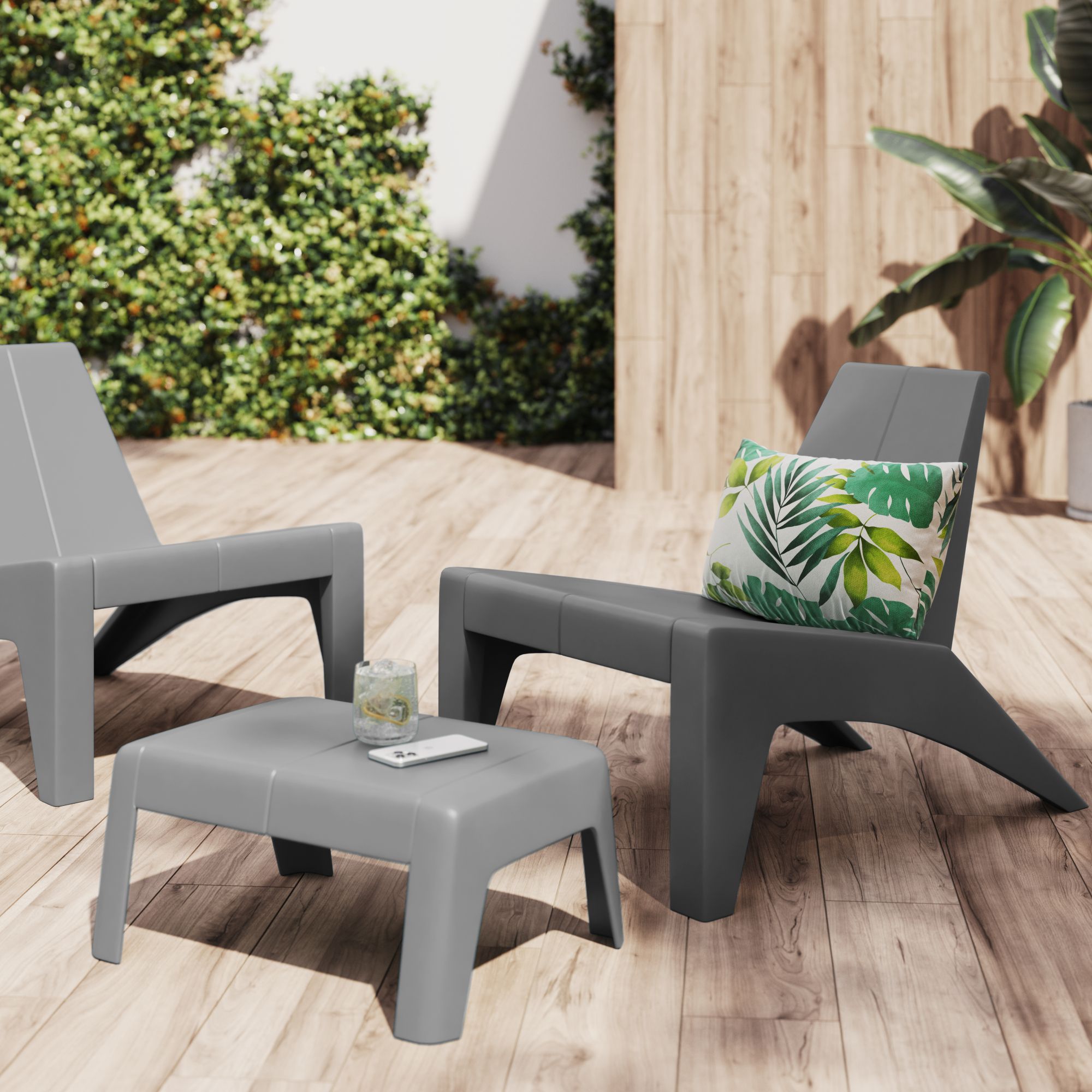 Masuta gradina Naterial Halios, pentru 1 persoana, rasina injectata, 58 ...