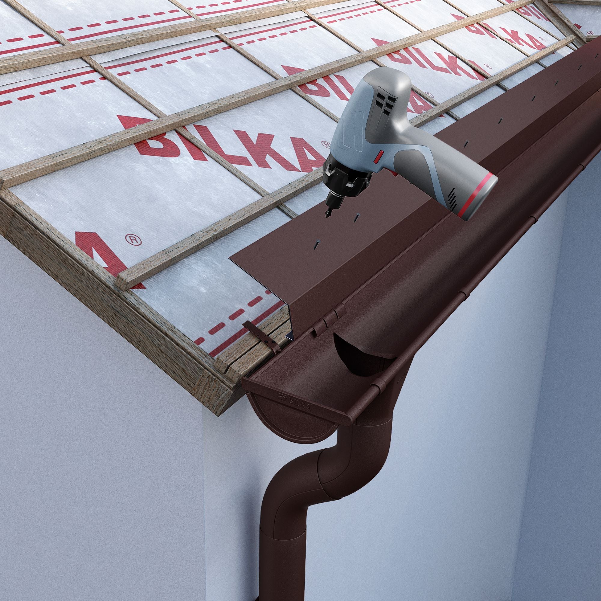 Sort jgheab Bilka, maro ciocolatiu mat, 250 mm x 0.40 mm, metal