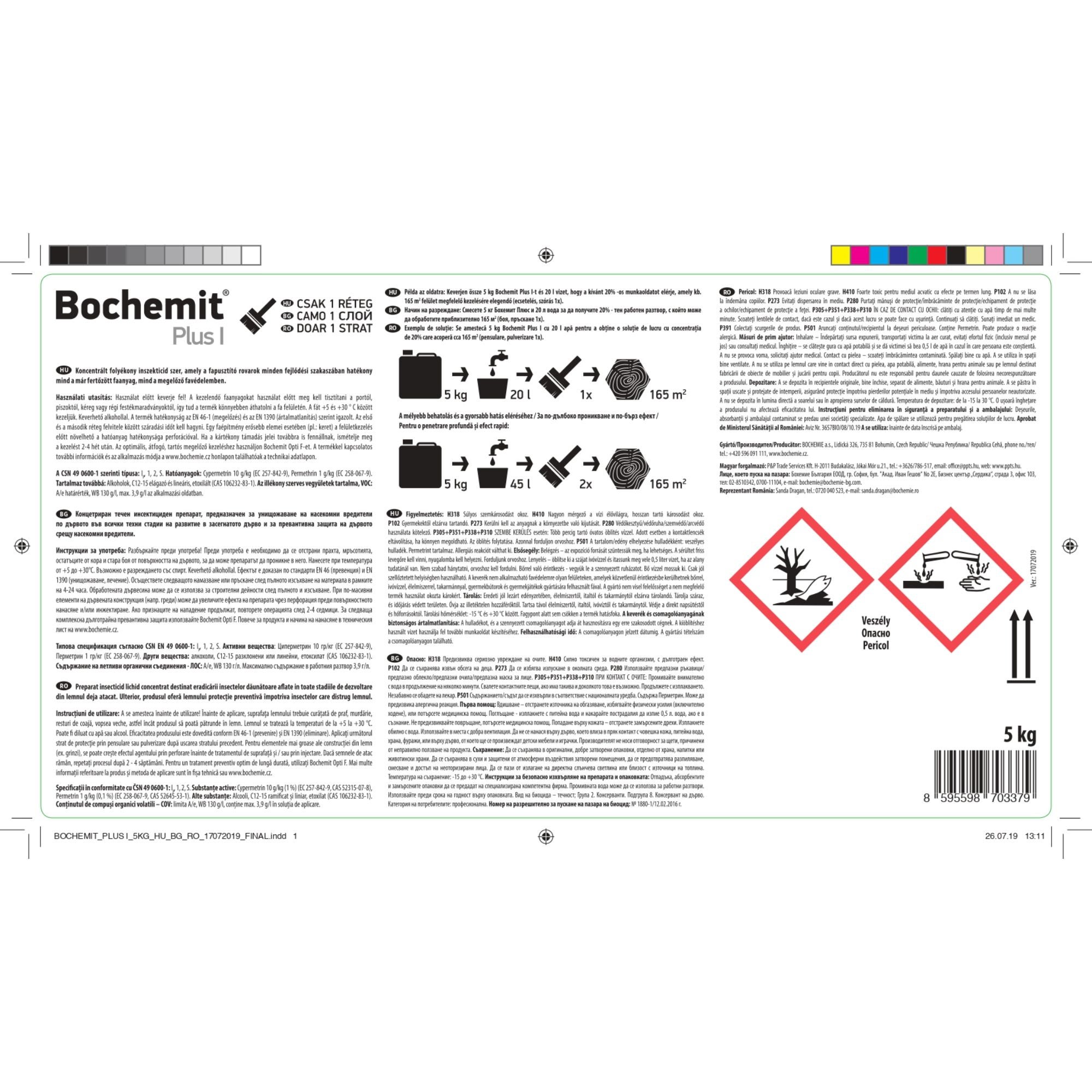 Solutie eliminare insecte lemn atacat, Bochemit Plus I, transparent, 5 Kg