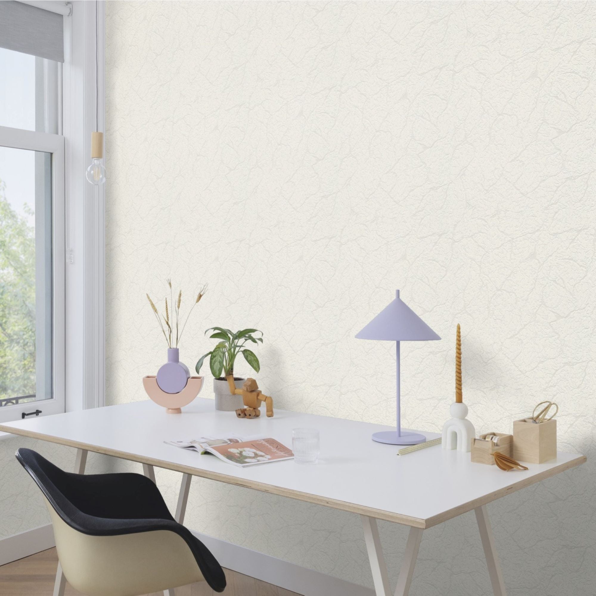 Tapet vinil, model uni, alb, rola 10 x 0.53 m