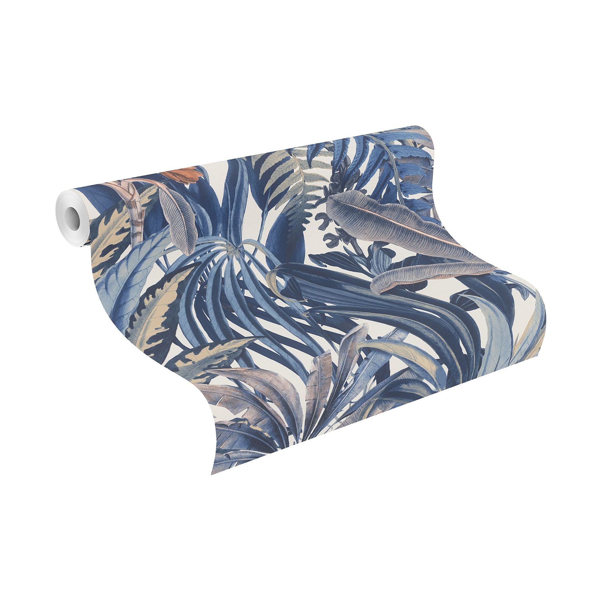 Tapet vinil, model vegetal, albastru, rola 10 x 0.53 m