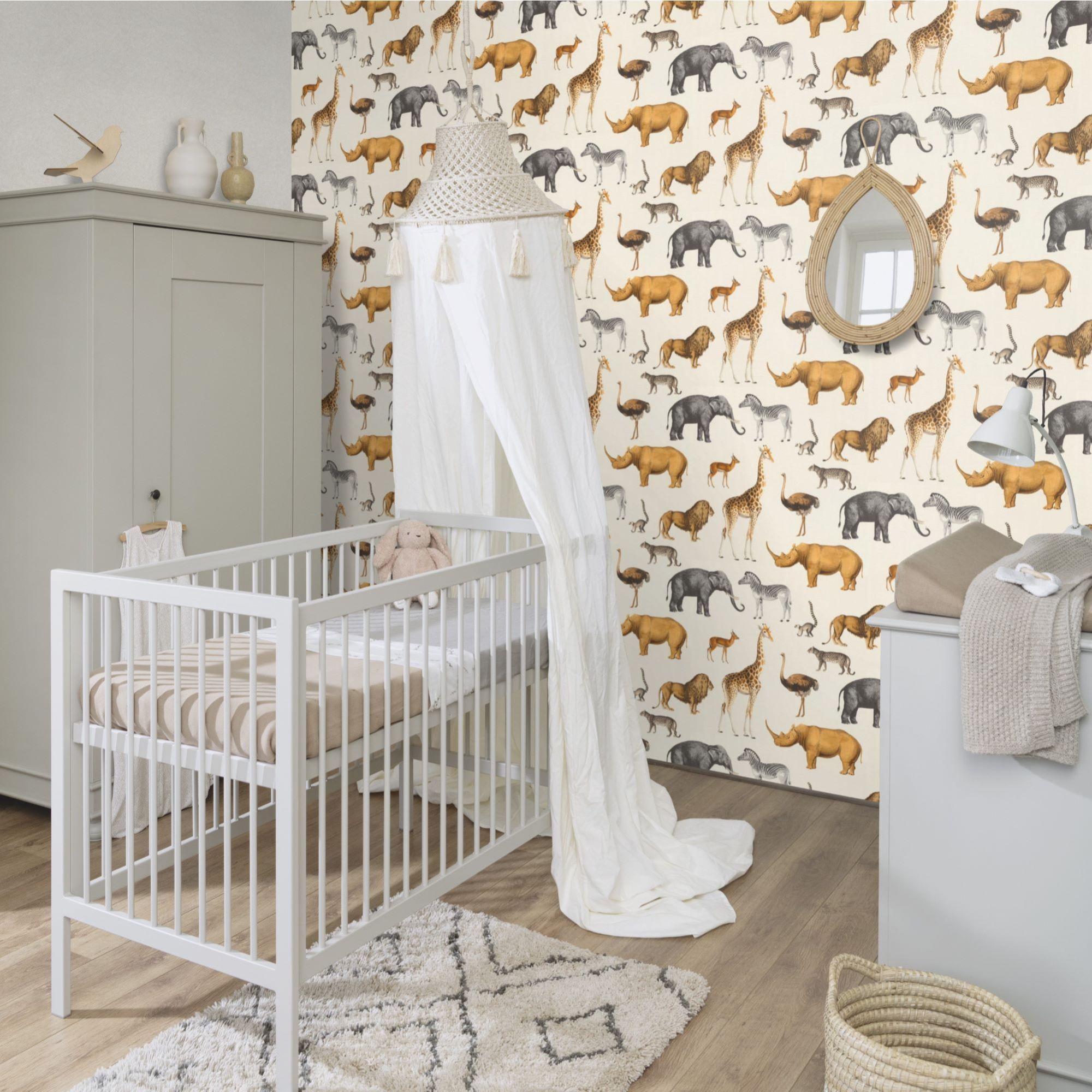 Tapet vinil pentru camera copii , model animale, multicolor, rola 10 x ...