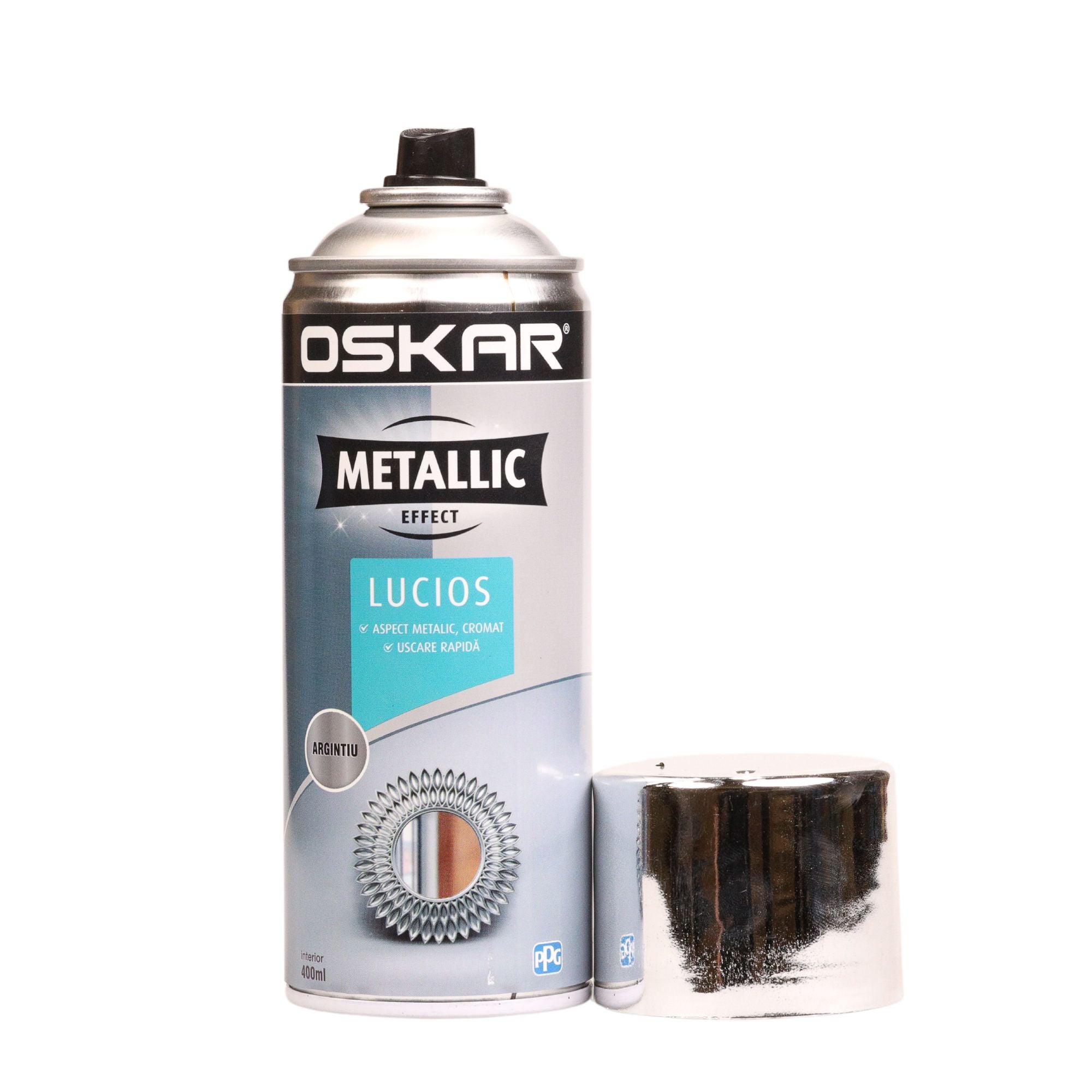 Vopsea spray Oskar Metallic Effect, argintiu, lucios, 400 ml