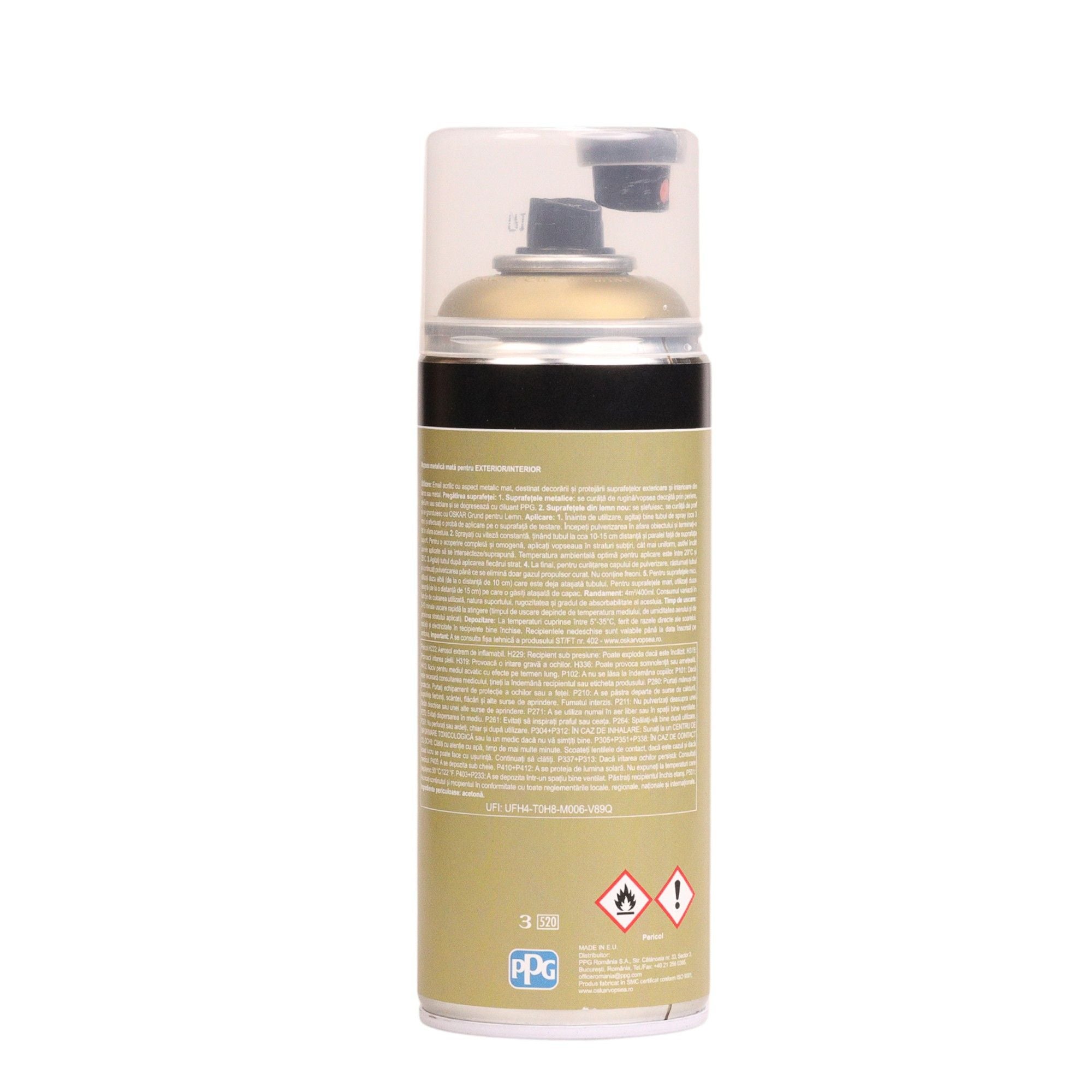 Vopsea spray Oskar Metallic Effect, auriu, mat, 400 ml