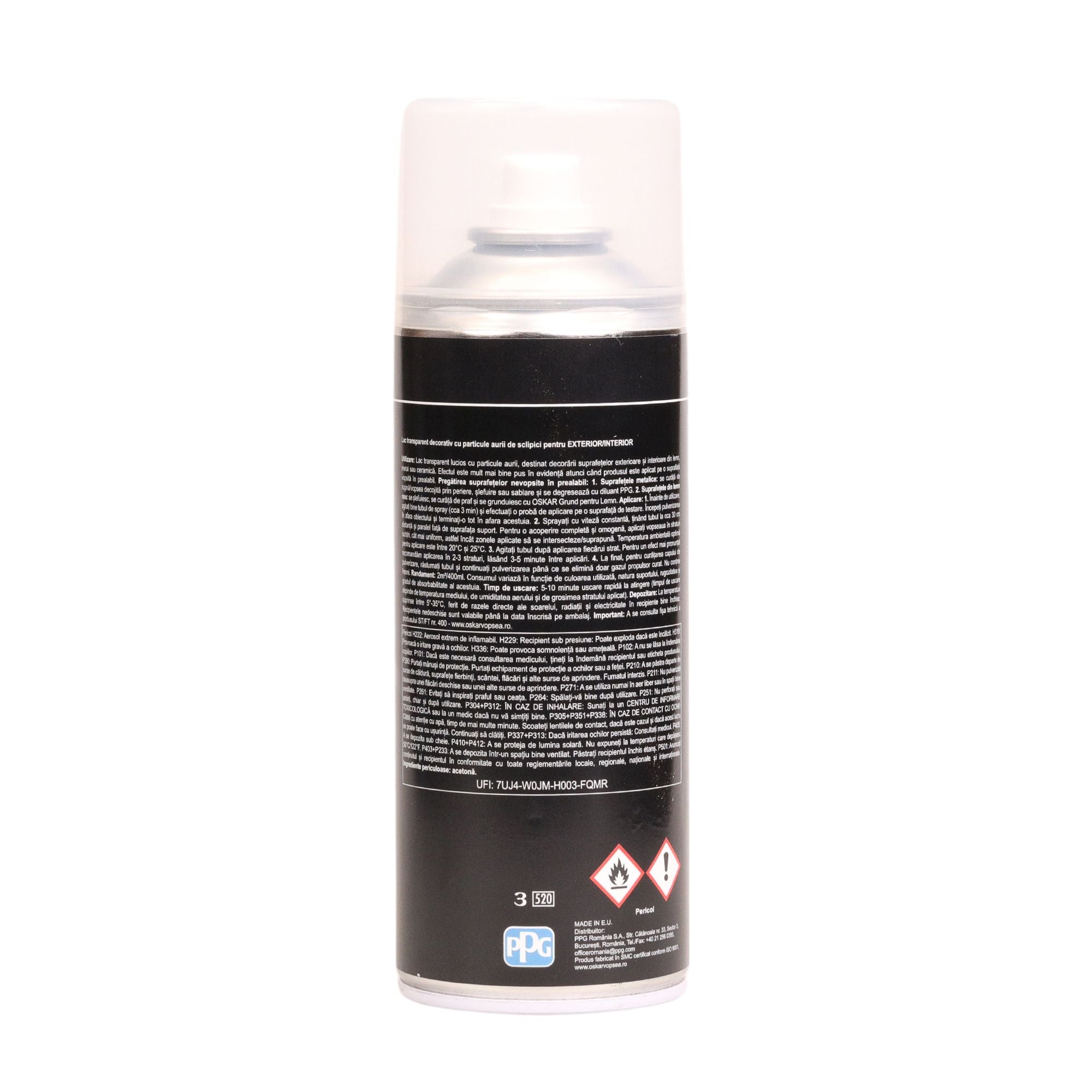 Vopsea spray Oskar Glitter Effect, auriu, lucios, 400 ml