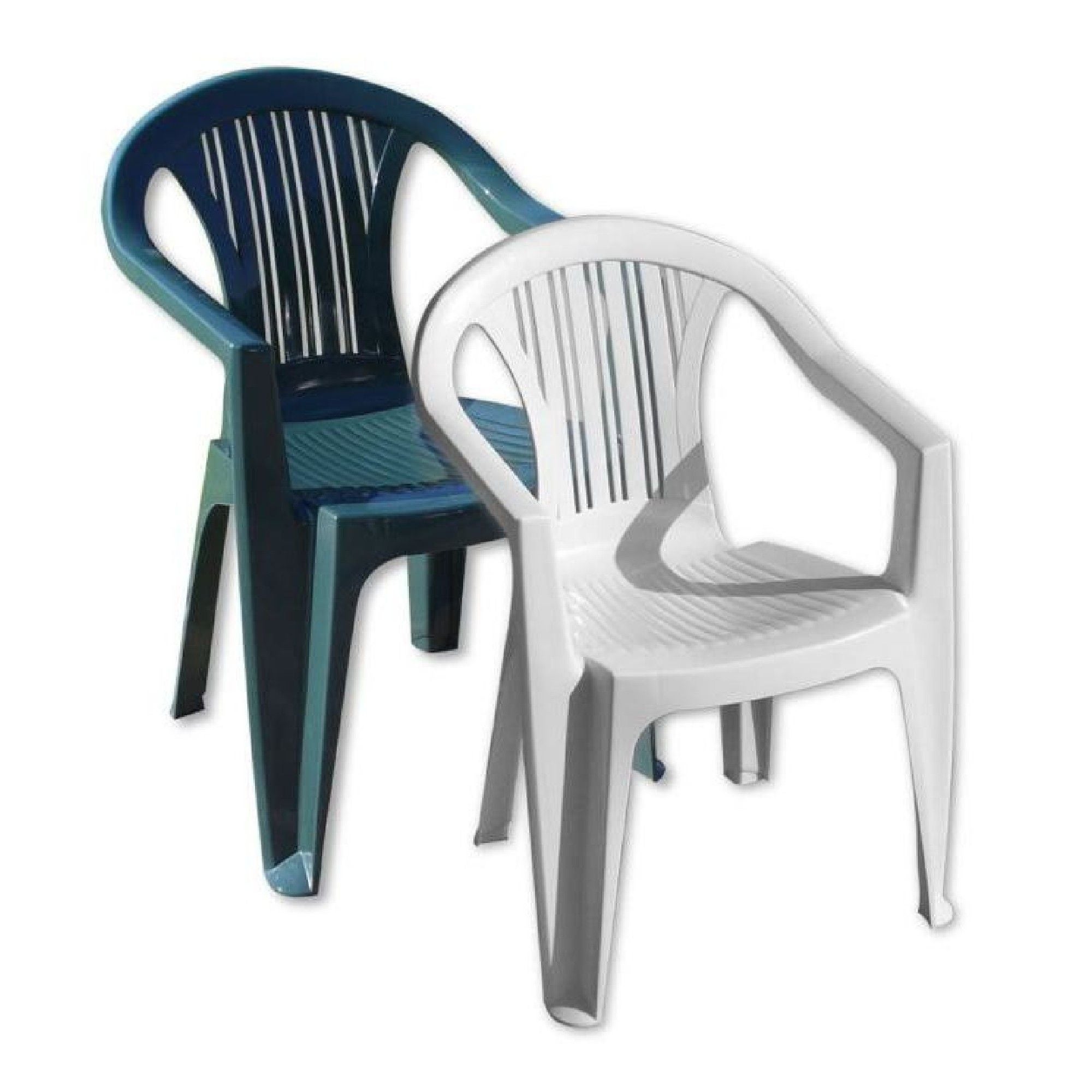 Scaun gradina Bica, cu brate, plastic, alb