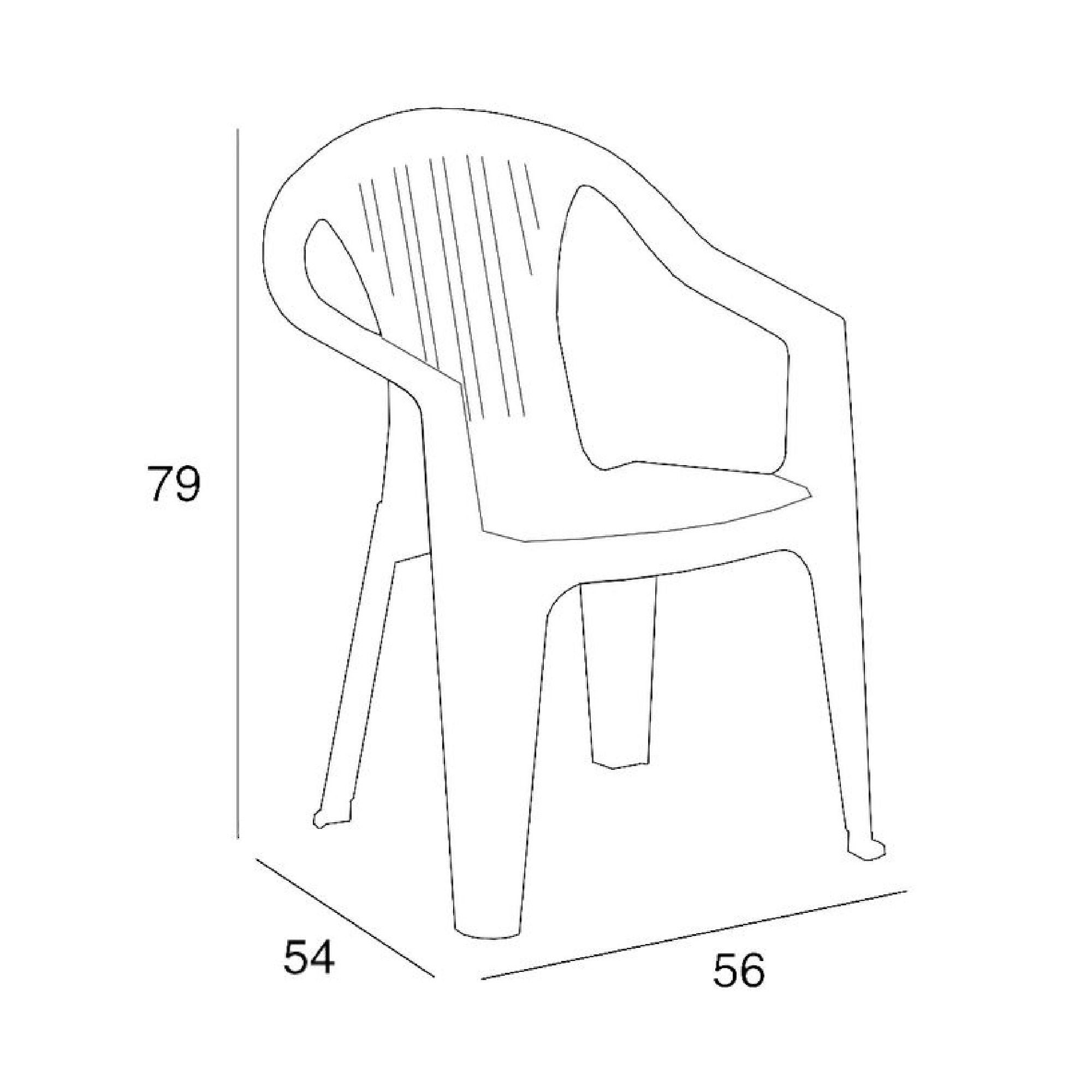 Scaun gradina Bica, cu brate, plastic, verde