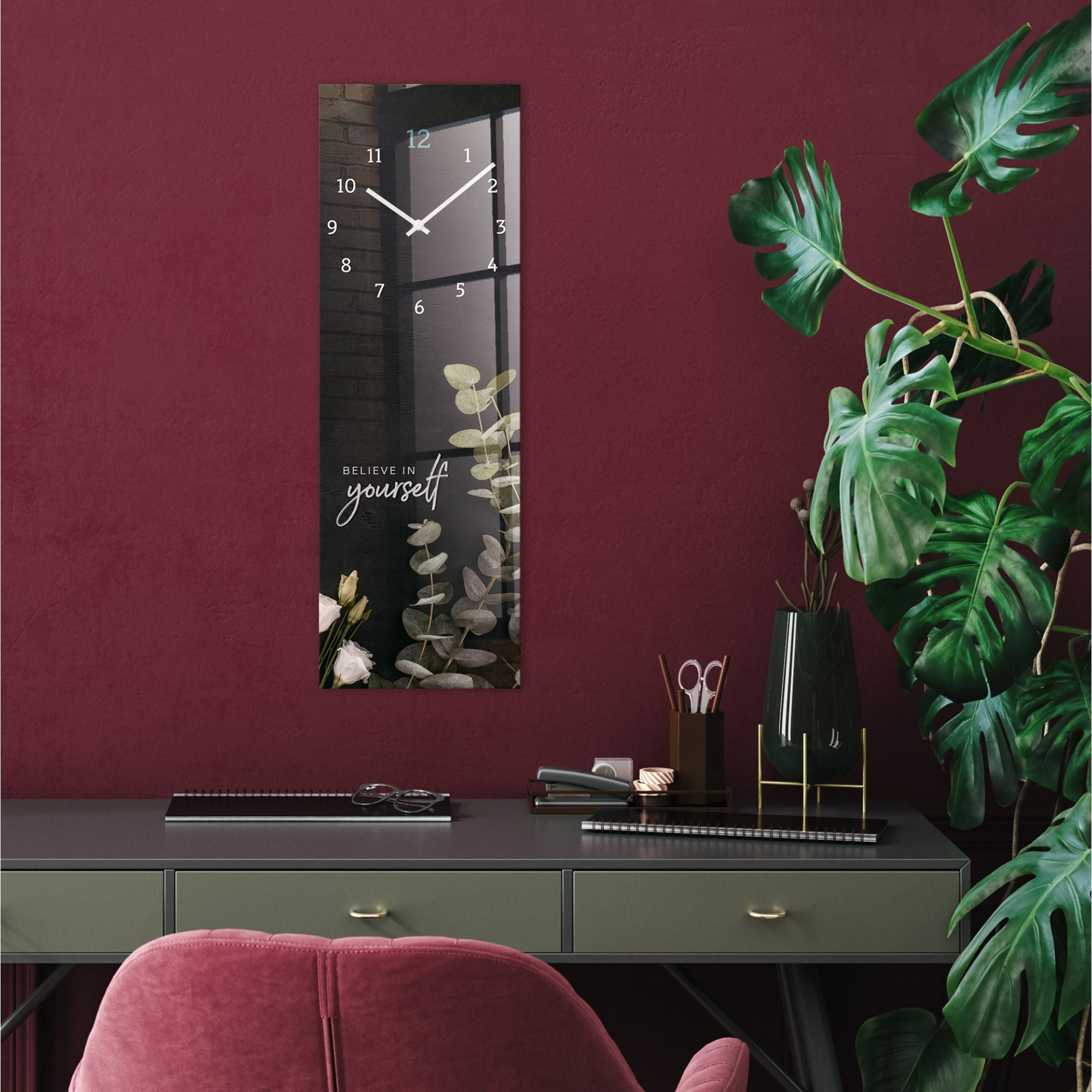 Ceas sticla Yourself, 20 x60 cm