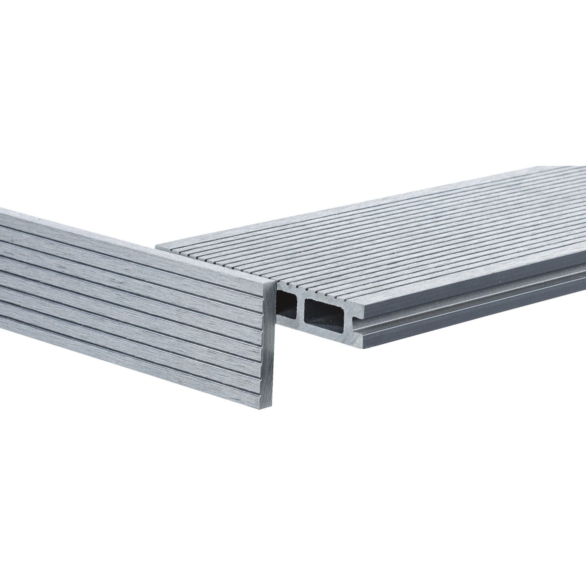 Plinta terasa, WPC, Fascia, 2200 x 70 x 10 mm, gri deschis