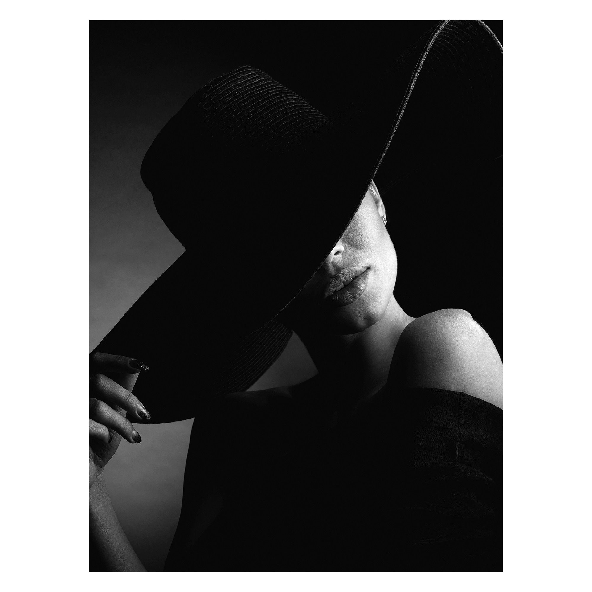 Poster imprimat Femeie cu palarie, 40 x 50 cm