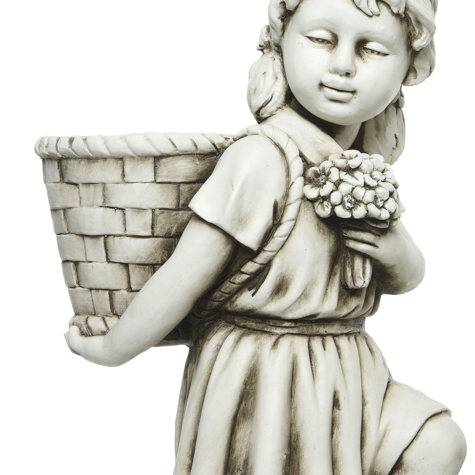 Statueta decorativa gradina, model fata, H 57 cm