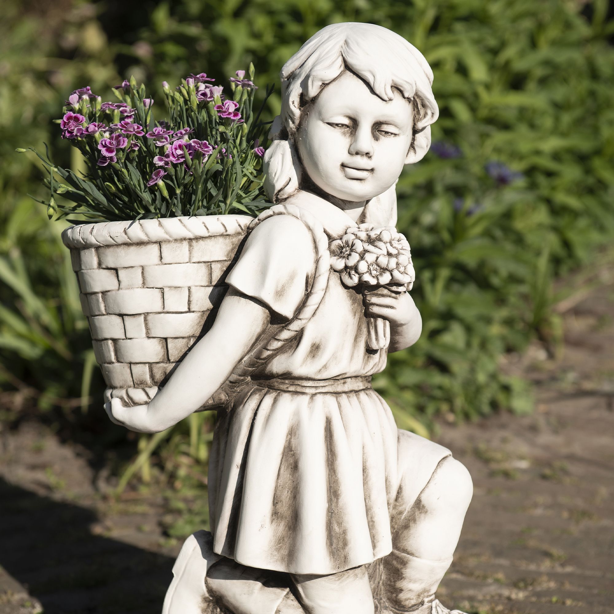 Statueta decorativa gradina, model fata, H 57 cm