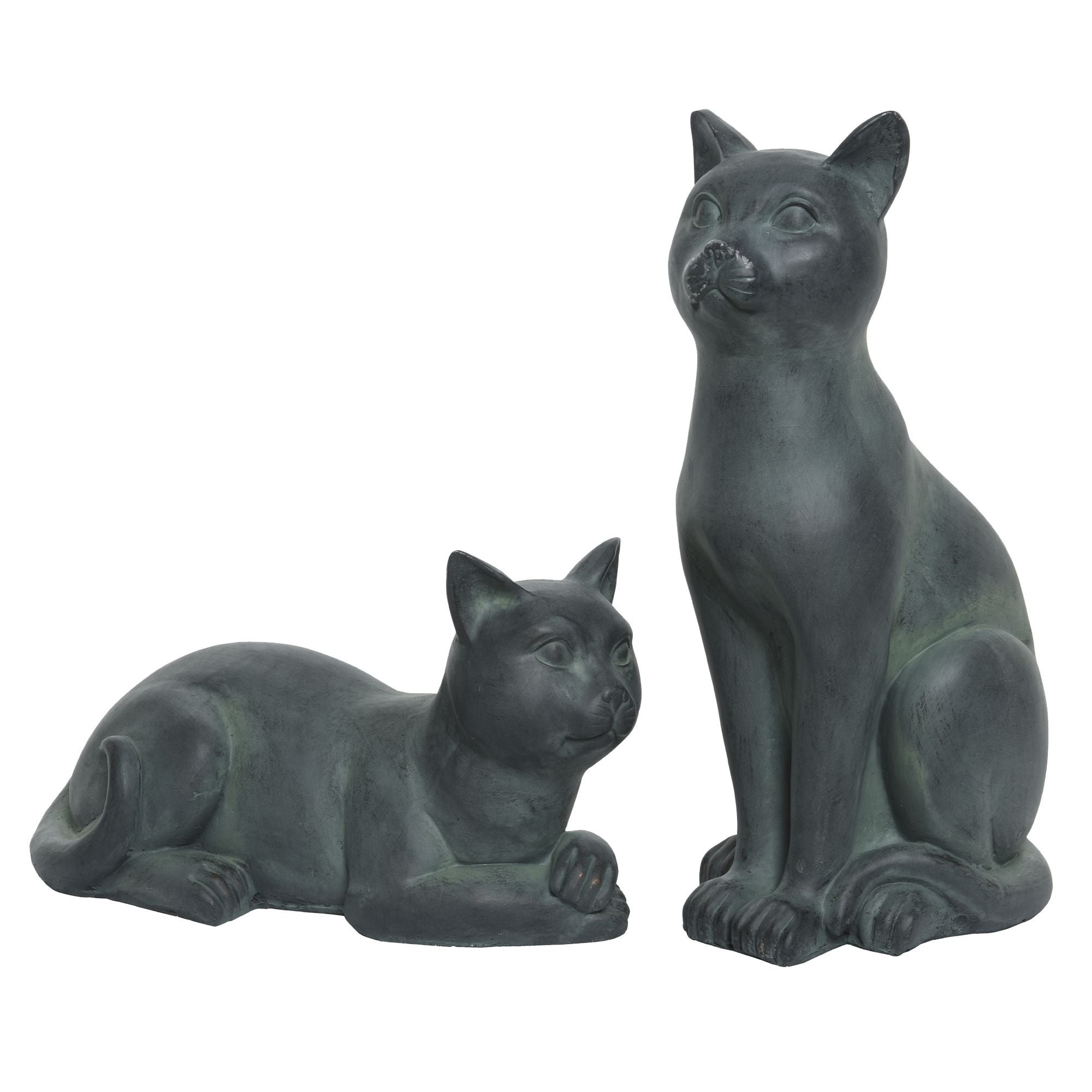 Statueta decorativa gradina, model pisica intinsa, H 26.5 cm