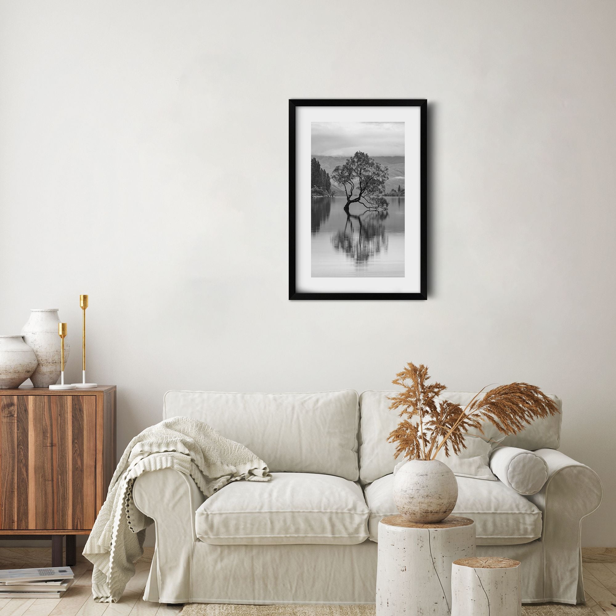 Tablou inramat Peisaj arbore pe lac, 60 x 90 cm