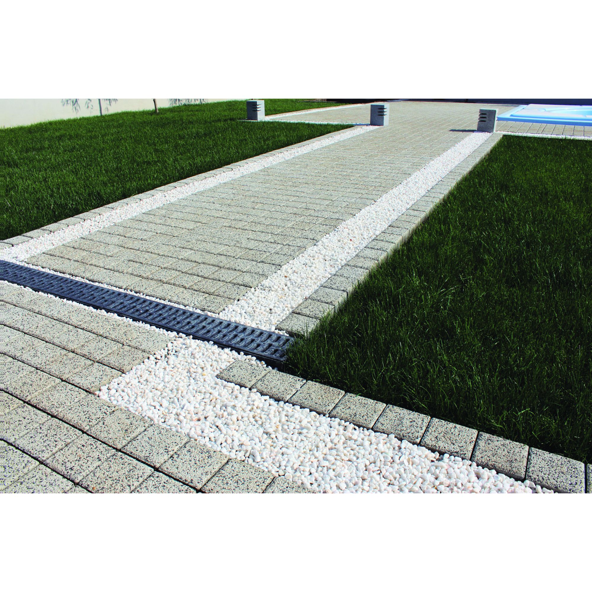 Pavaj beton La linia, 200 x 100 x 60 mm, granit deschis