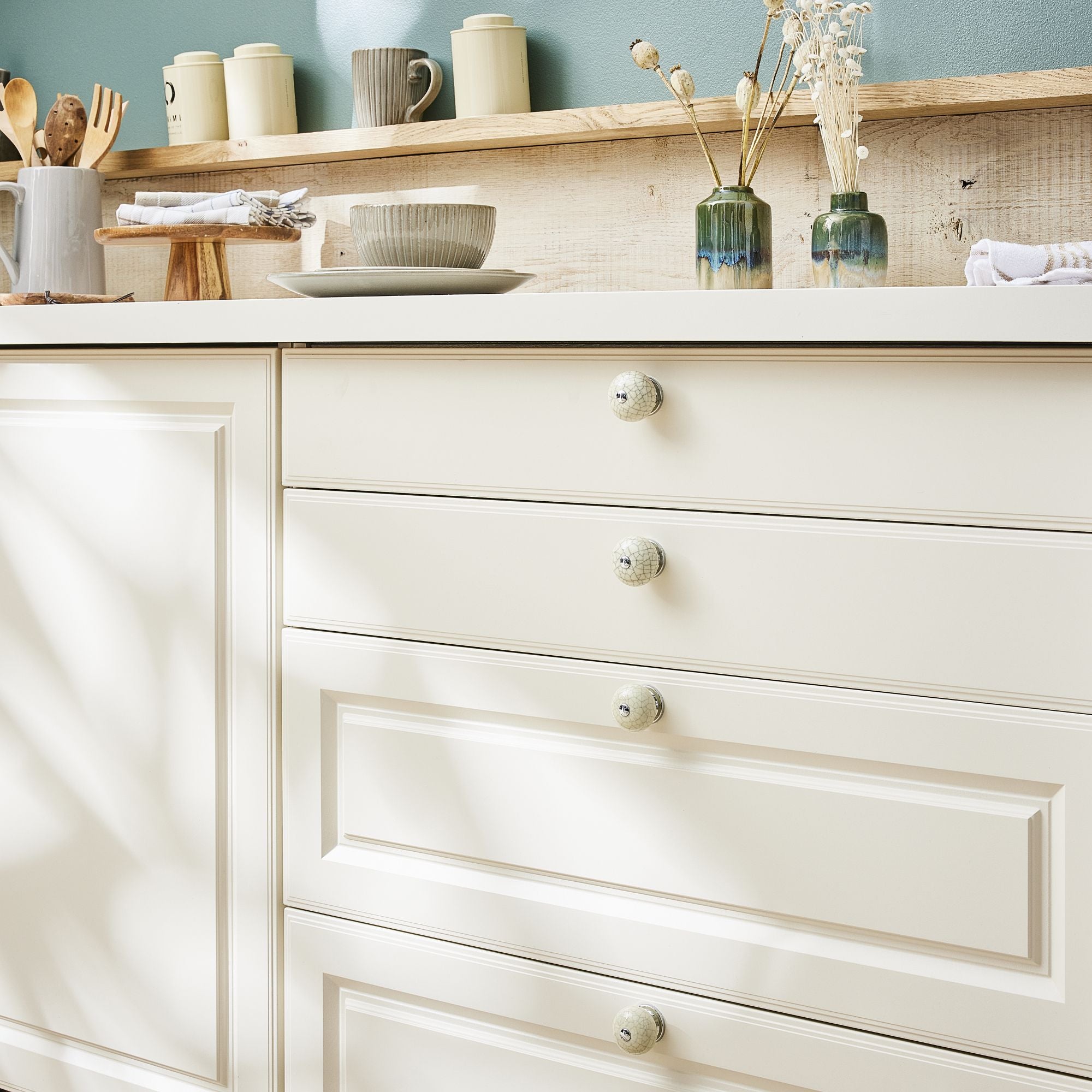 Buton mobila Inspire Gabi, Ø 39 mm, portelan, bej