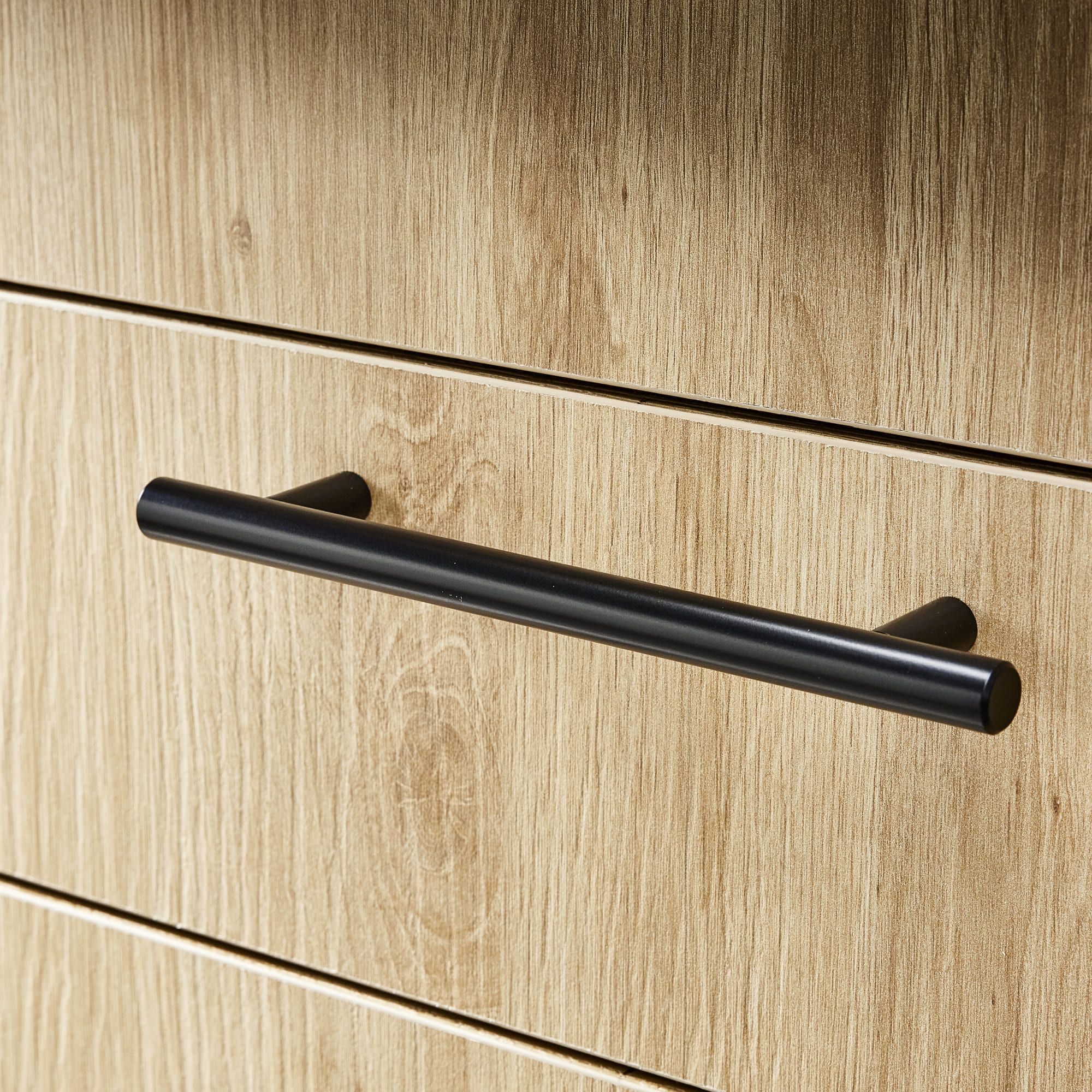 Maner mobila Inspire Sara, 128 mm, otel, negru, finisaj mat vopsit