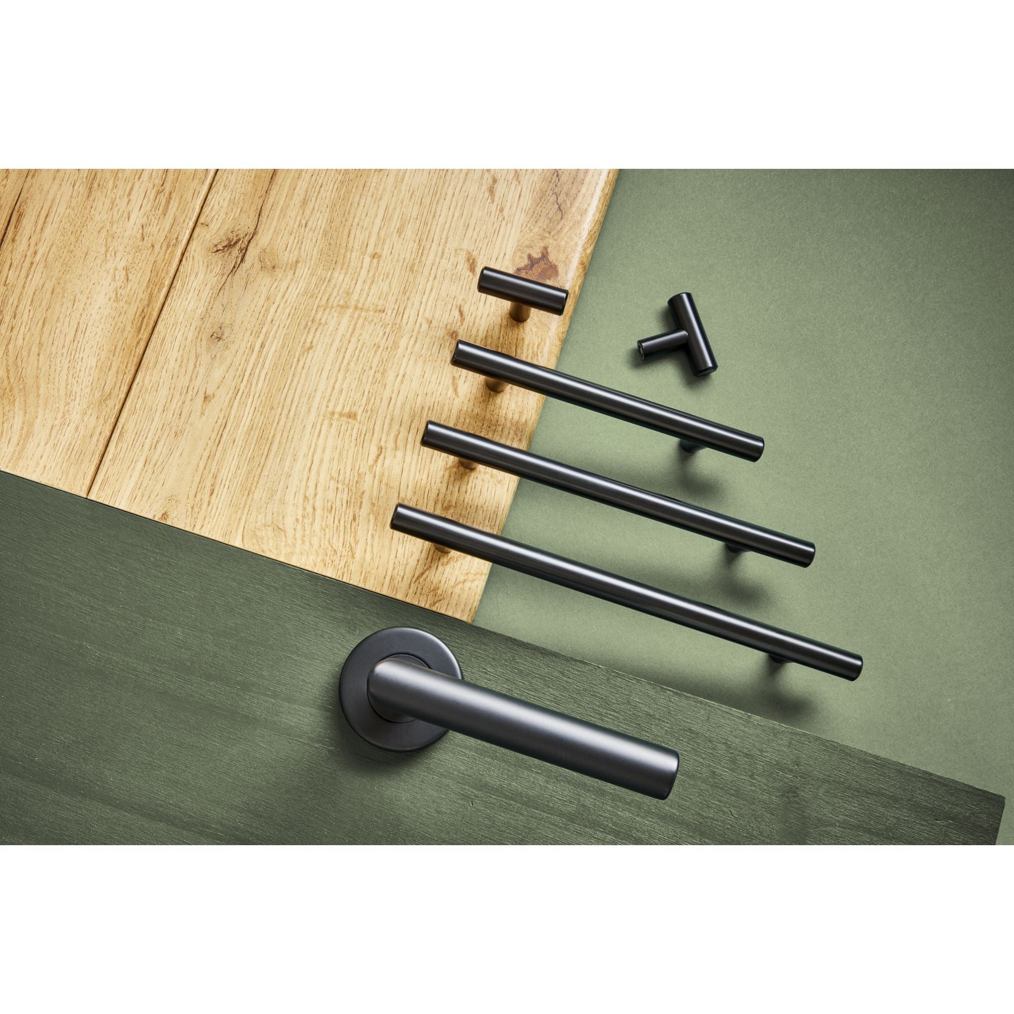 Maner mobila Inspire Sara, 128 mm, otel, negru, finisaj mat vopsit